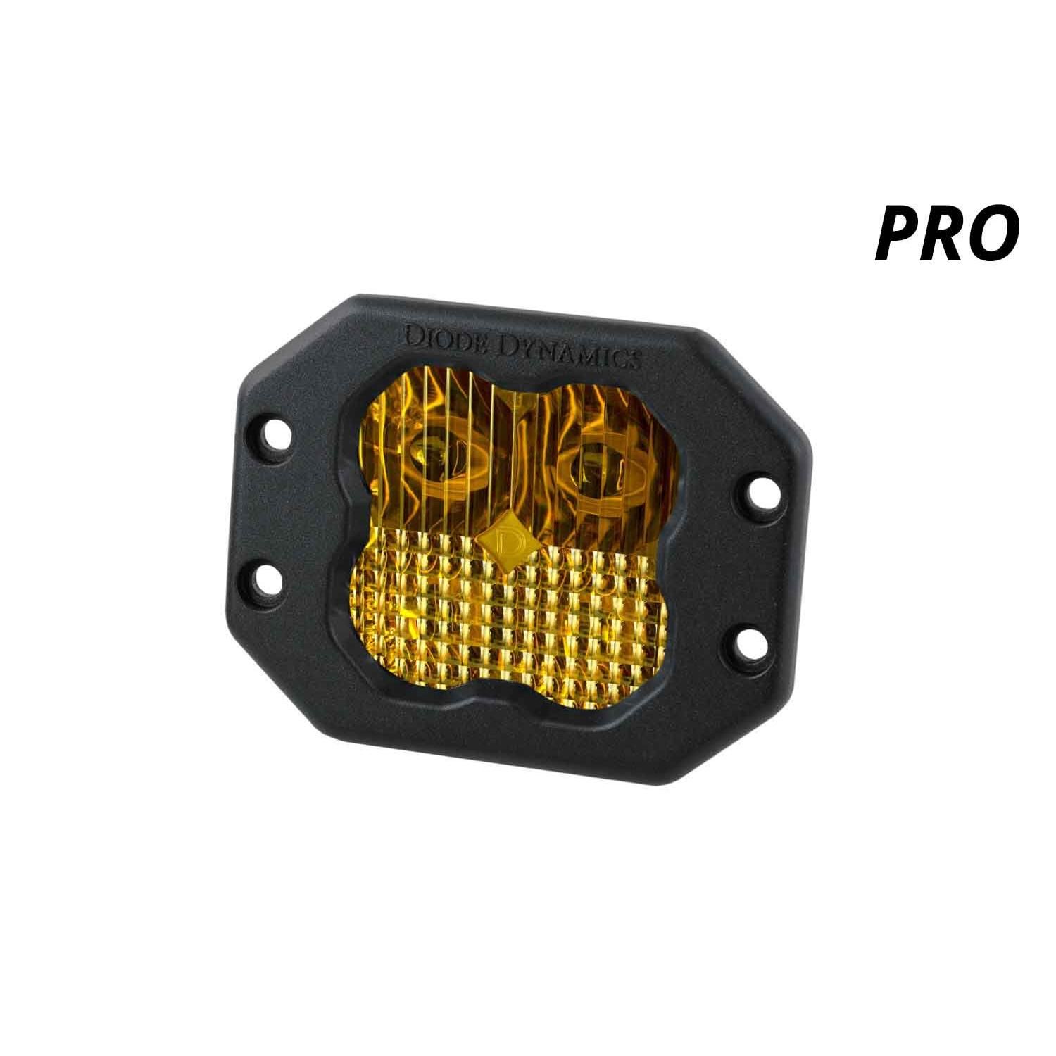 Diode Dynamics 3000K SS3 SAE Yellow Pro Flush Mount LED Light Pod
