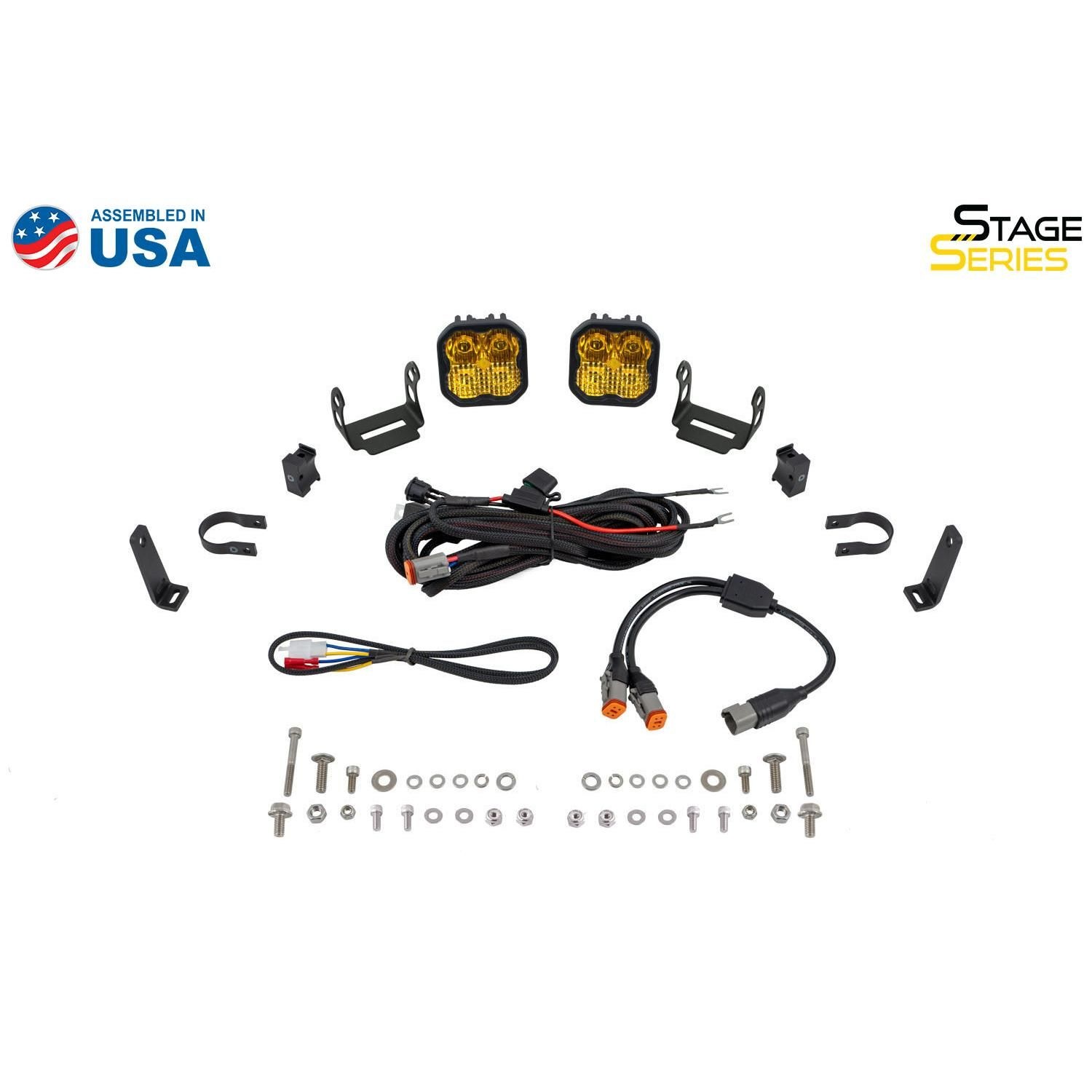 Diode Dynamics SS3 LED Bumper 1 3/4in Roll Bar Kit Pro Yellow SAE Fog ...