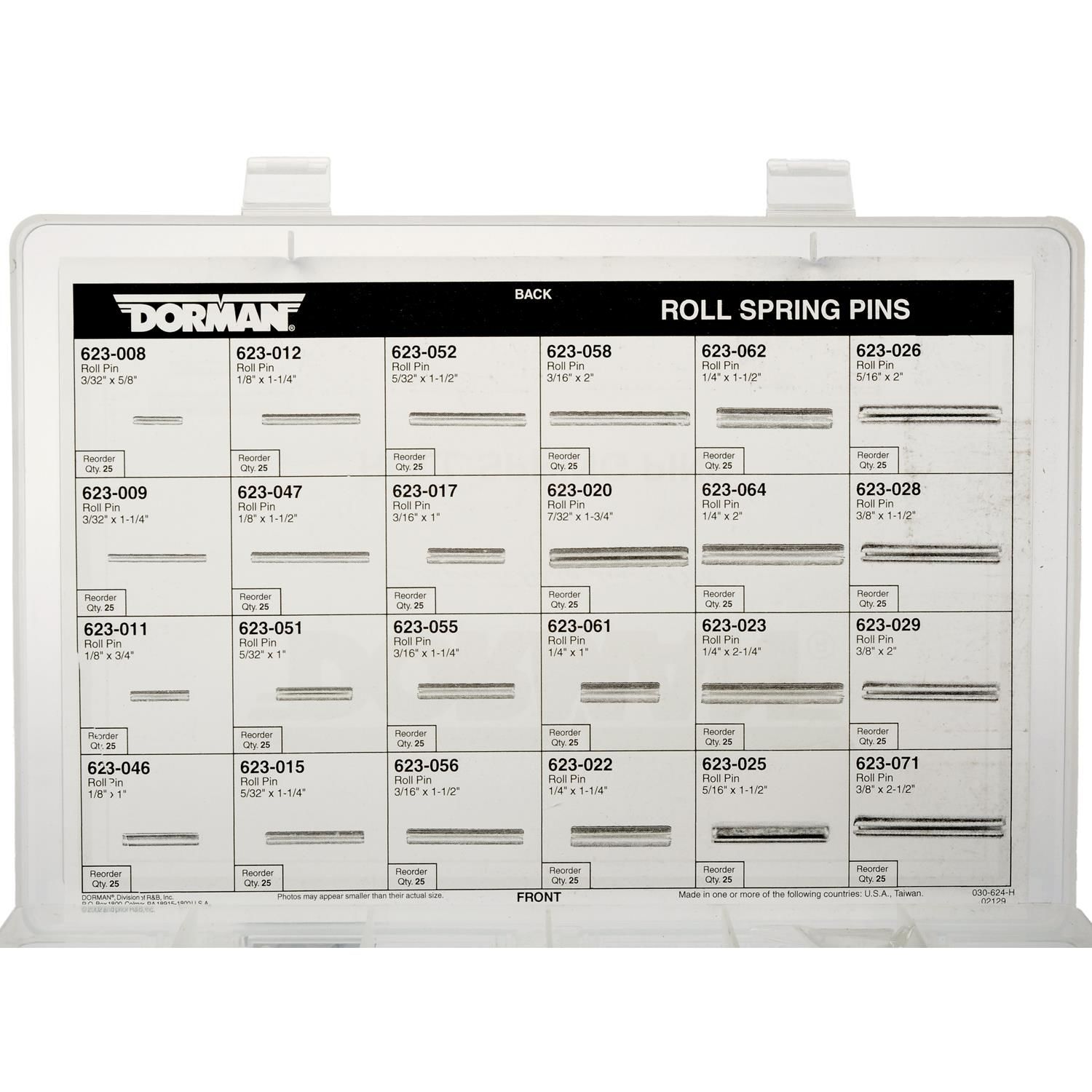 Dorman - Autograde Roll Pin Tech Tray 180 Piece