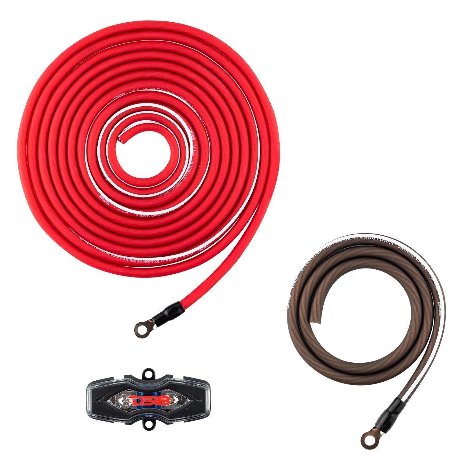 DS18 4-Gauge Red Amplifier Installation Kit