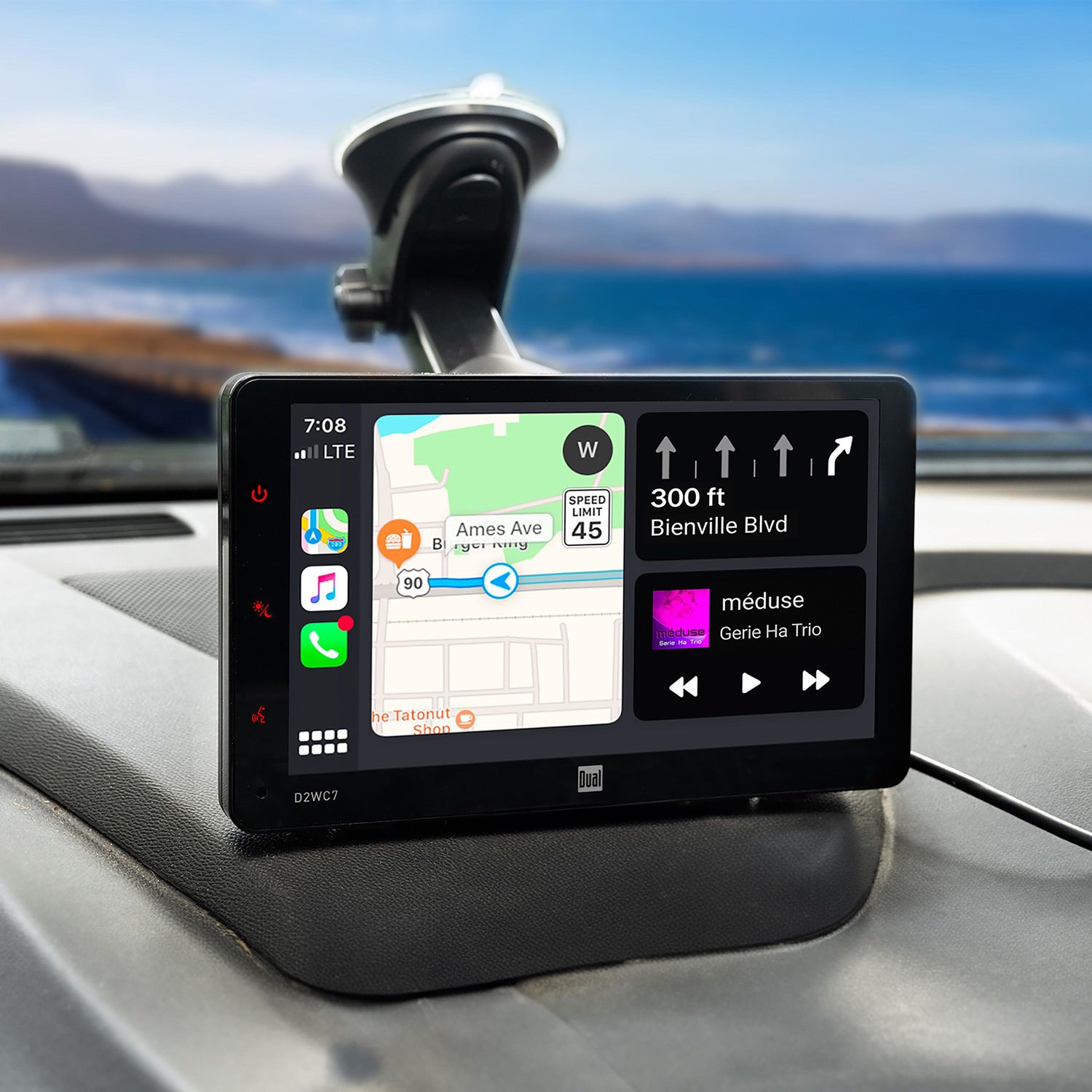 Dual Audio 7in On-Dash Receiver Works with Apple CarPlay