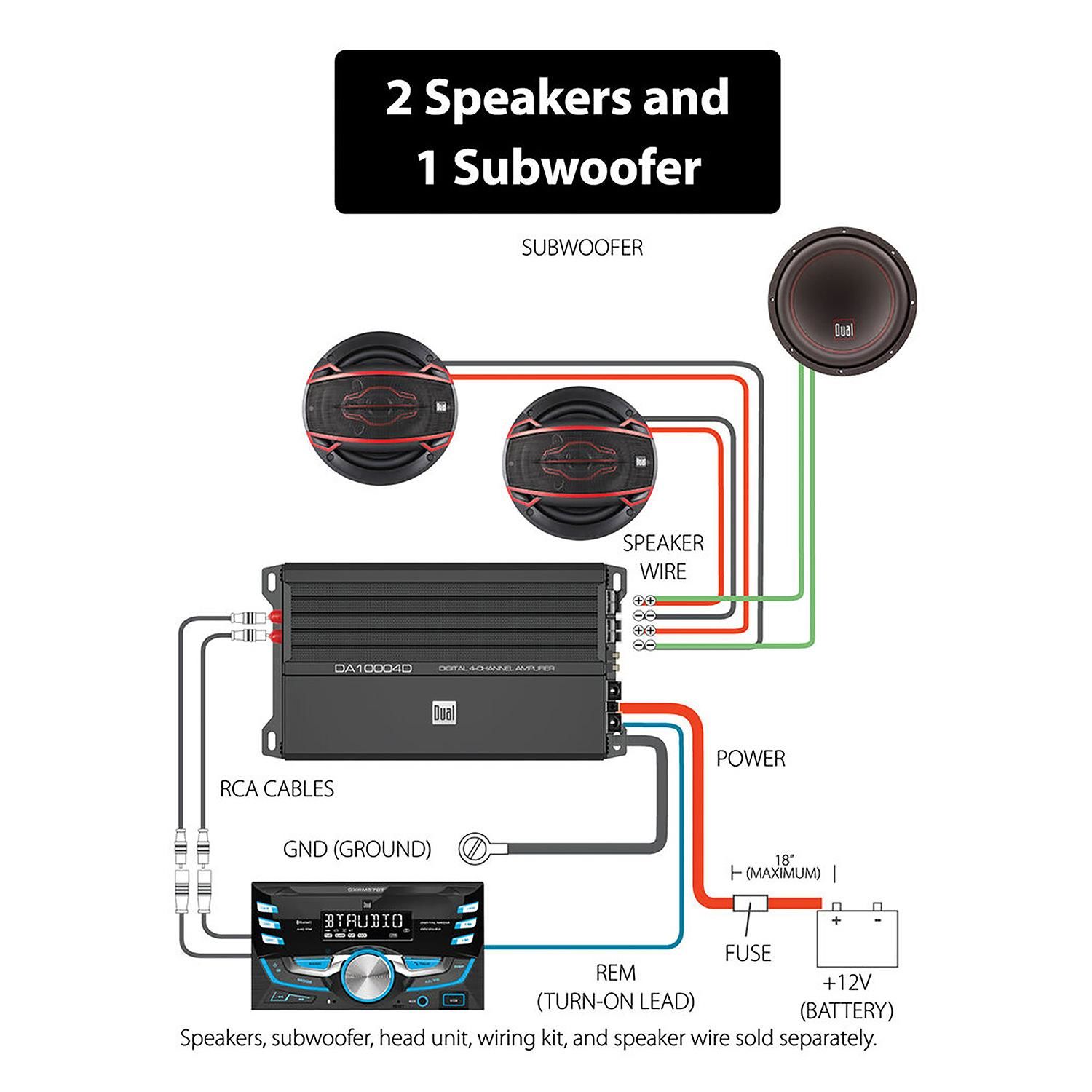 Dual Electronics 4 Channel Class D Digital Amplifier