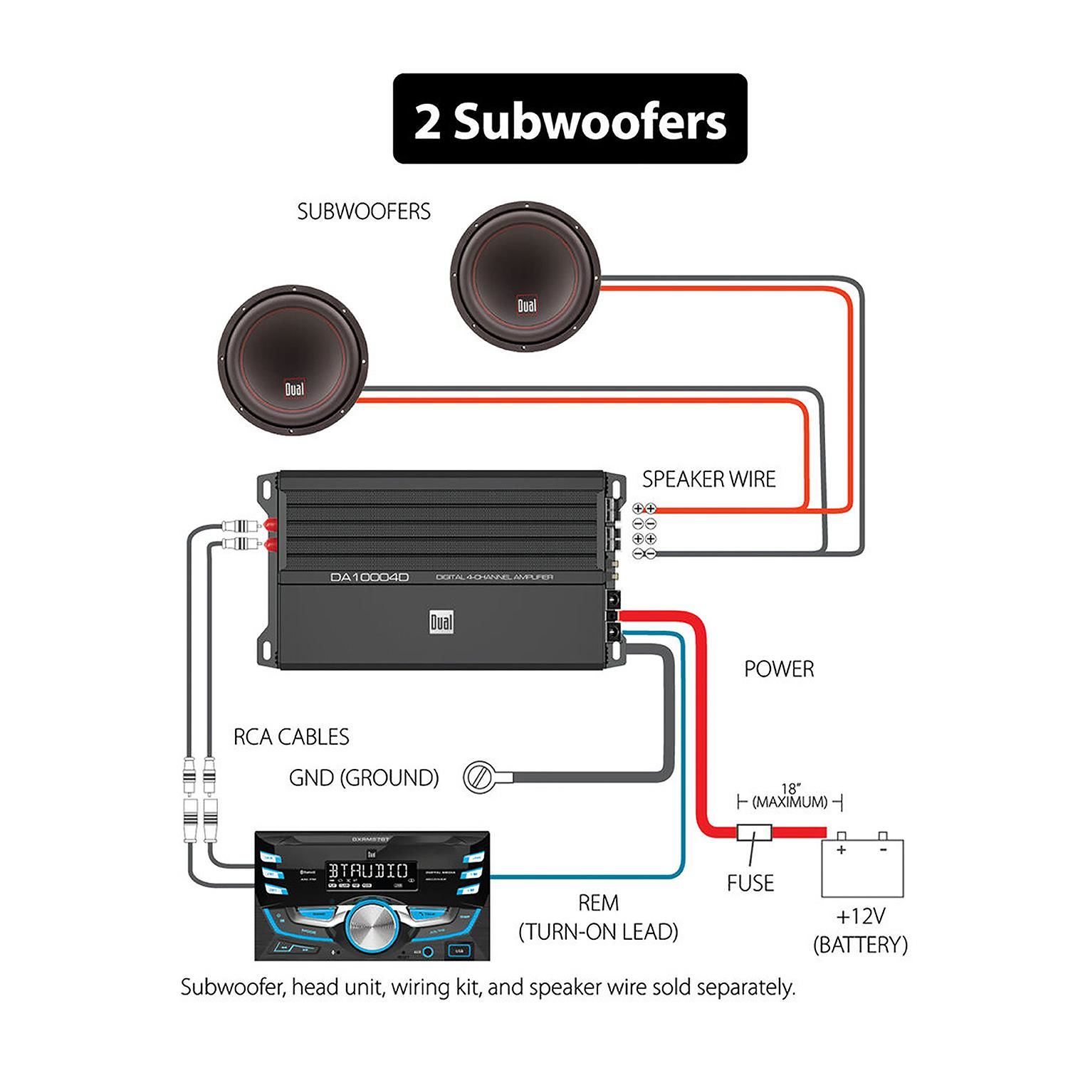 Dual Electronics 4 Channel Class D Digital Amplifier