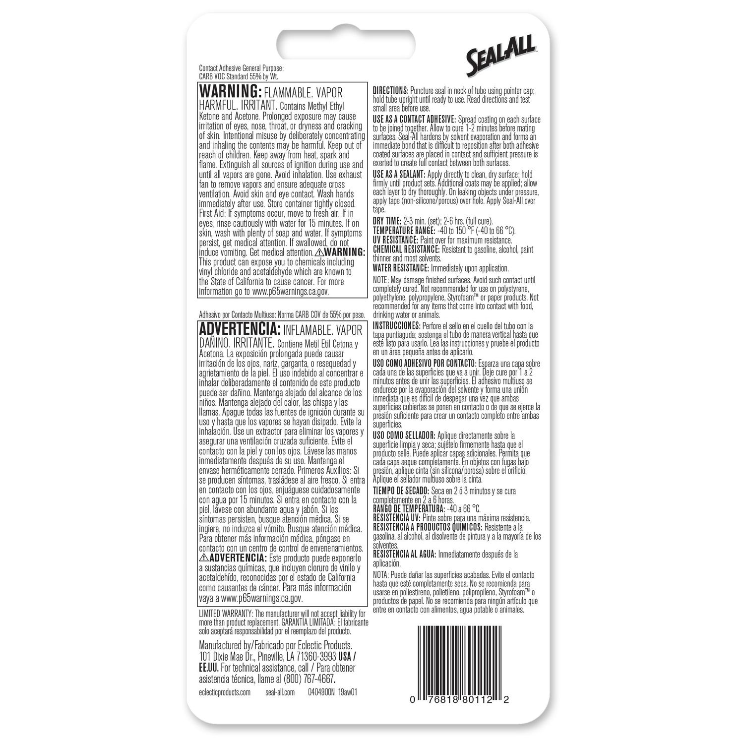 Seal-All Adhesive CLR 2oz