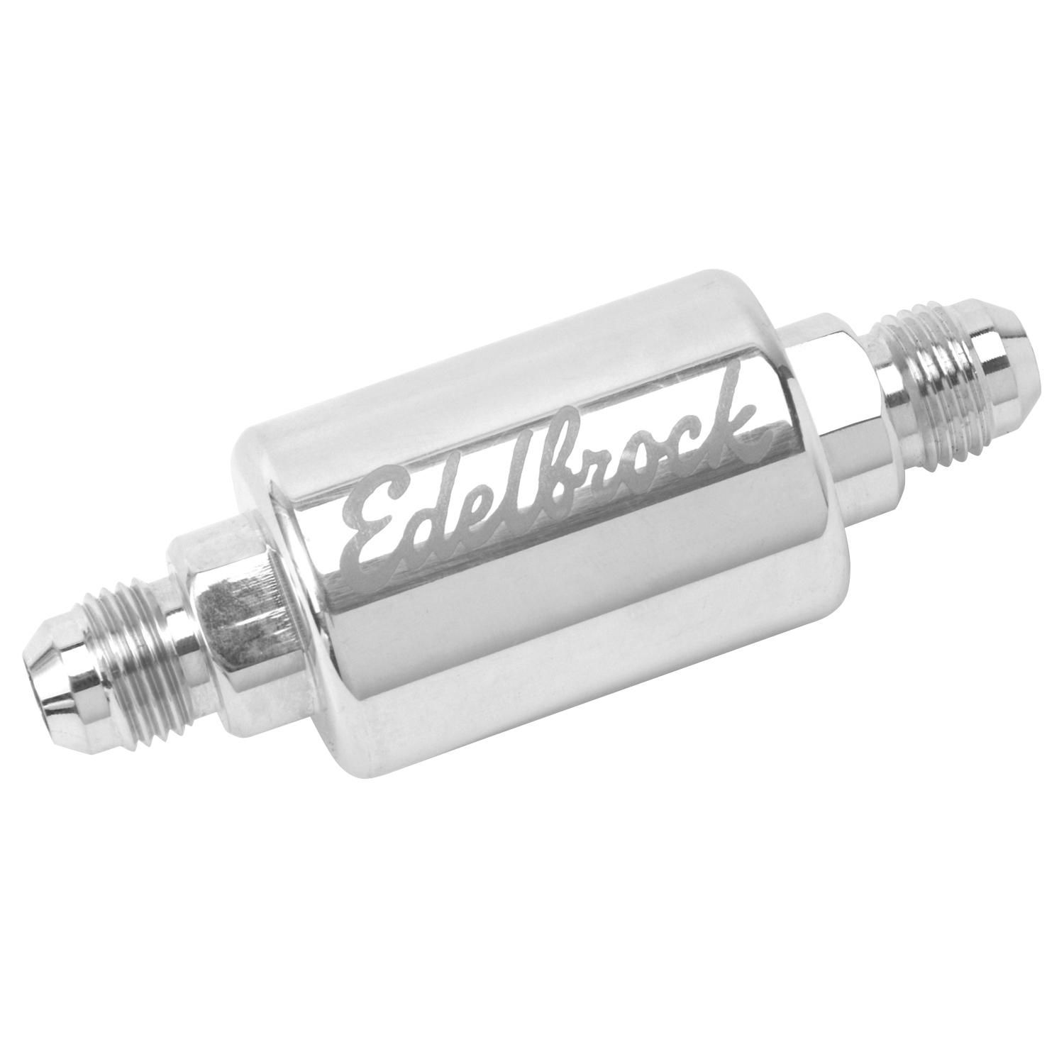 Edelbrock Polished Finish High Flow Performance Fuel Filter