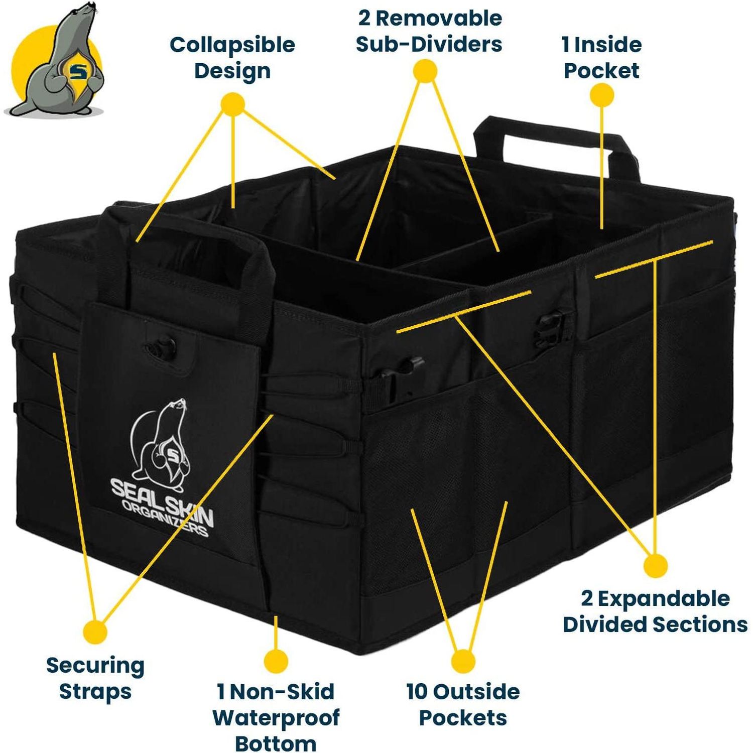 Seal Skin Covers Universal Trunk Organizer that Expands Up to 2ft
