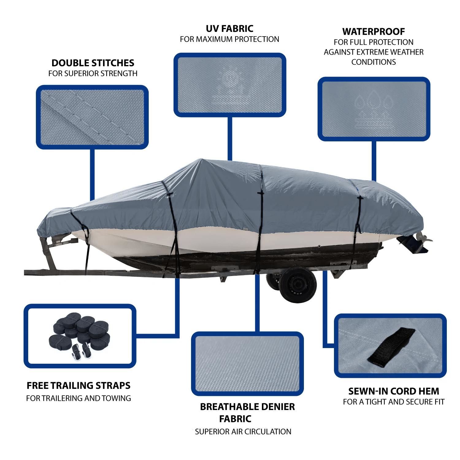 Seal Skin Covers Gray Trailerable Boat Cover