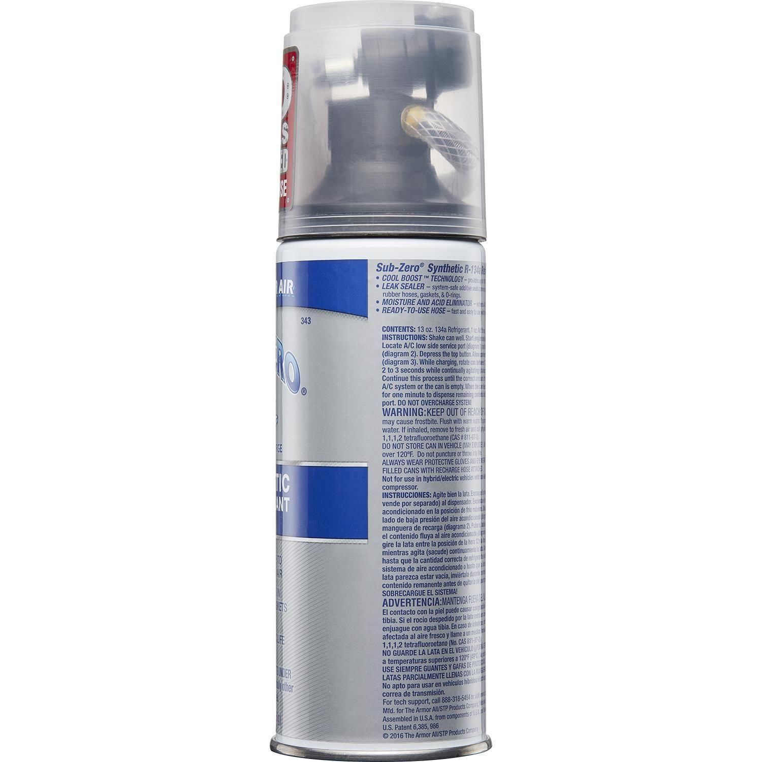 Sub-Zero R134A Refrigerant, Stop Leak with Charging Hose 14oz
