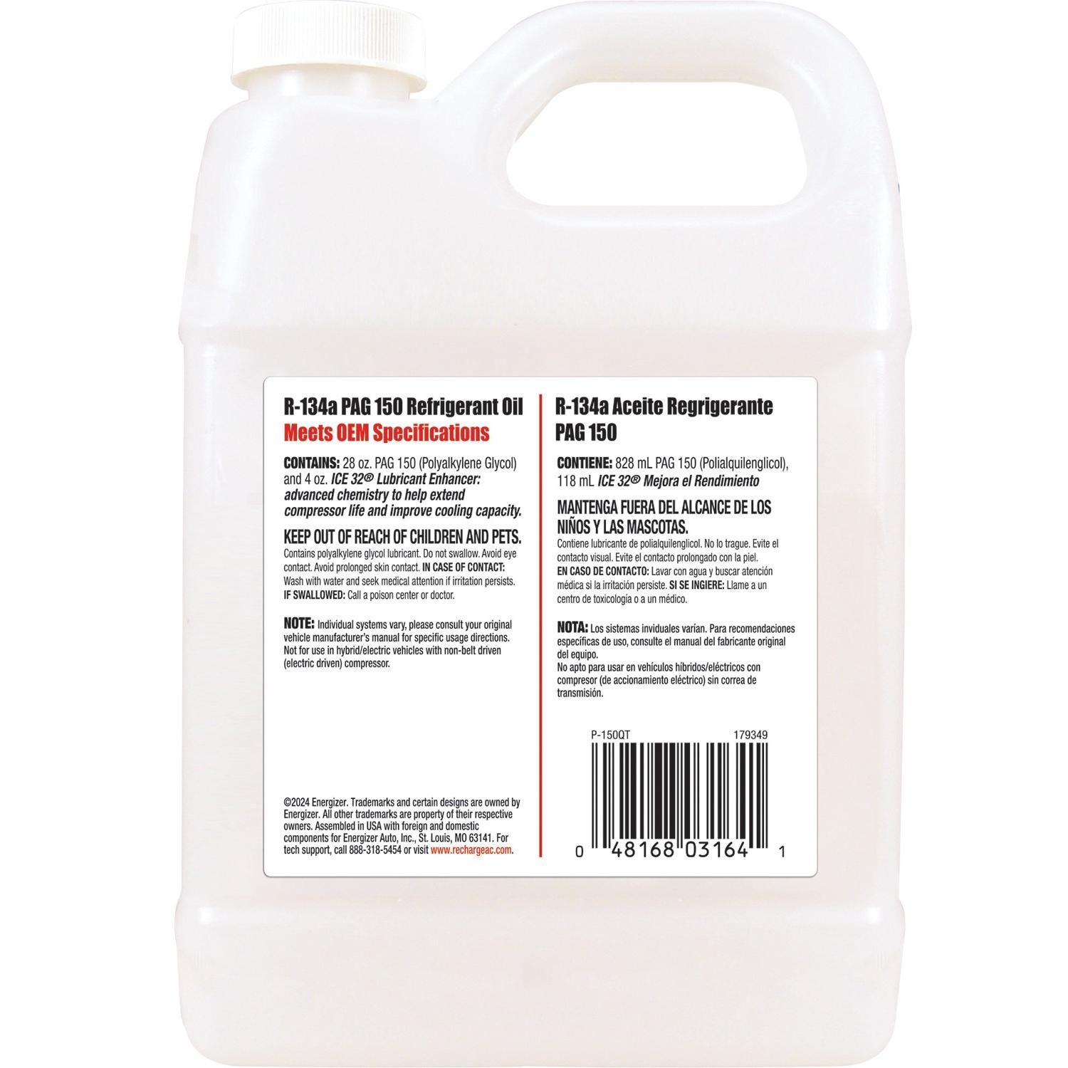 Certified A/C Pro R-134a PAG 150 Refrigerant Oil with Ice 32oz