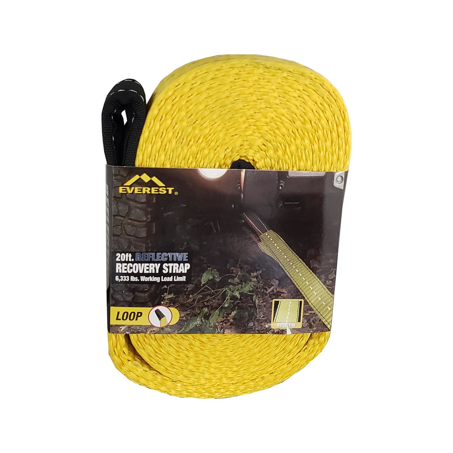 Everest 2 in. × 20Ft 19,000Lbs Yellow Recovery Strap