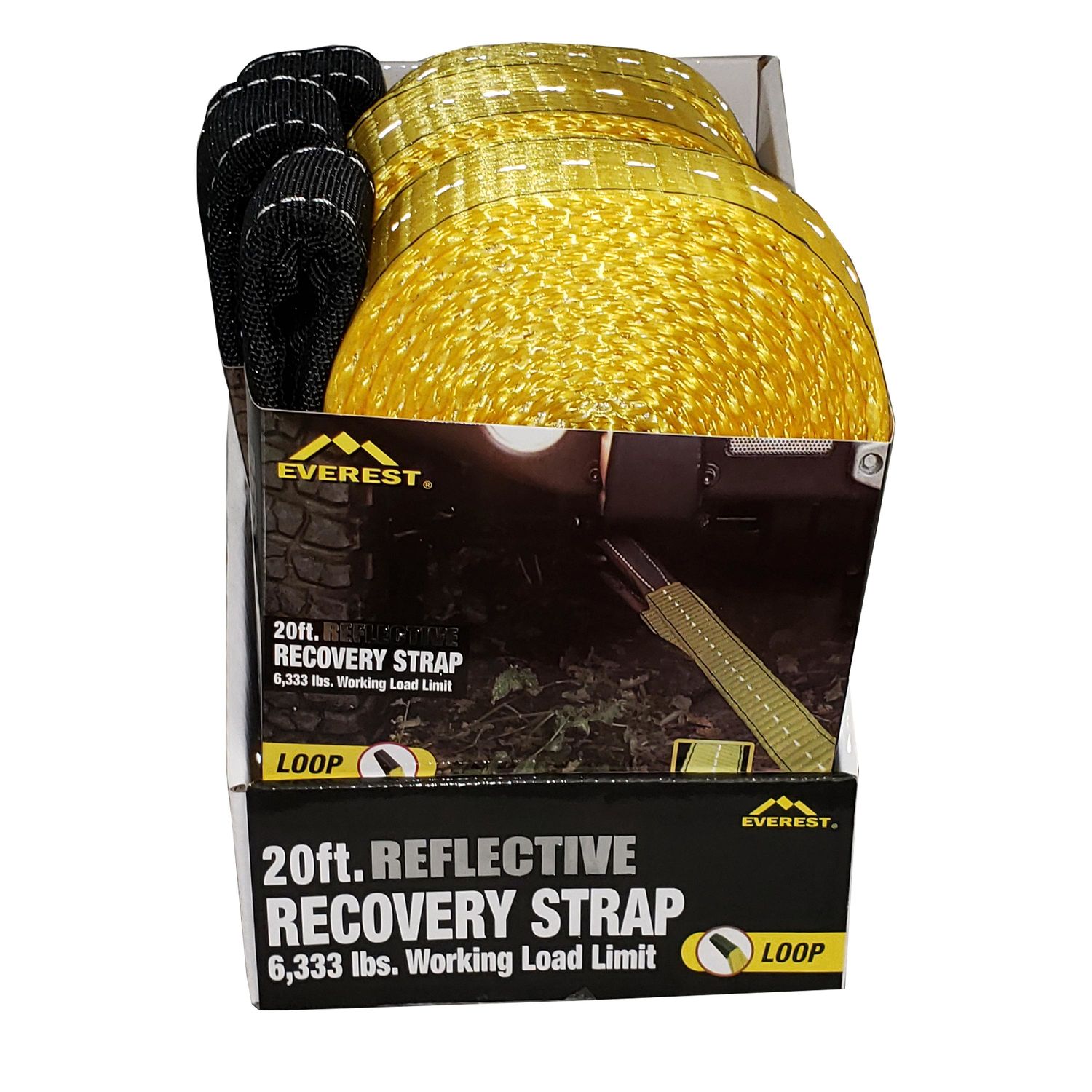 Everest 2 in. × 20Ft 19,000Lbs Yellow Recovery Strap