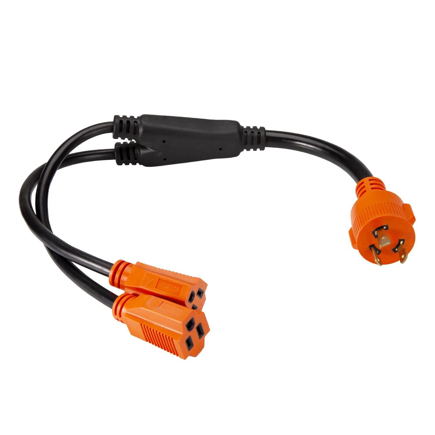 Epicord 125/250 Volt L5-30P 30 Amps Generator Y-Adapter 4-Prong Male to ...