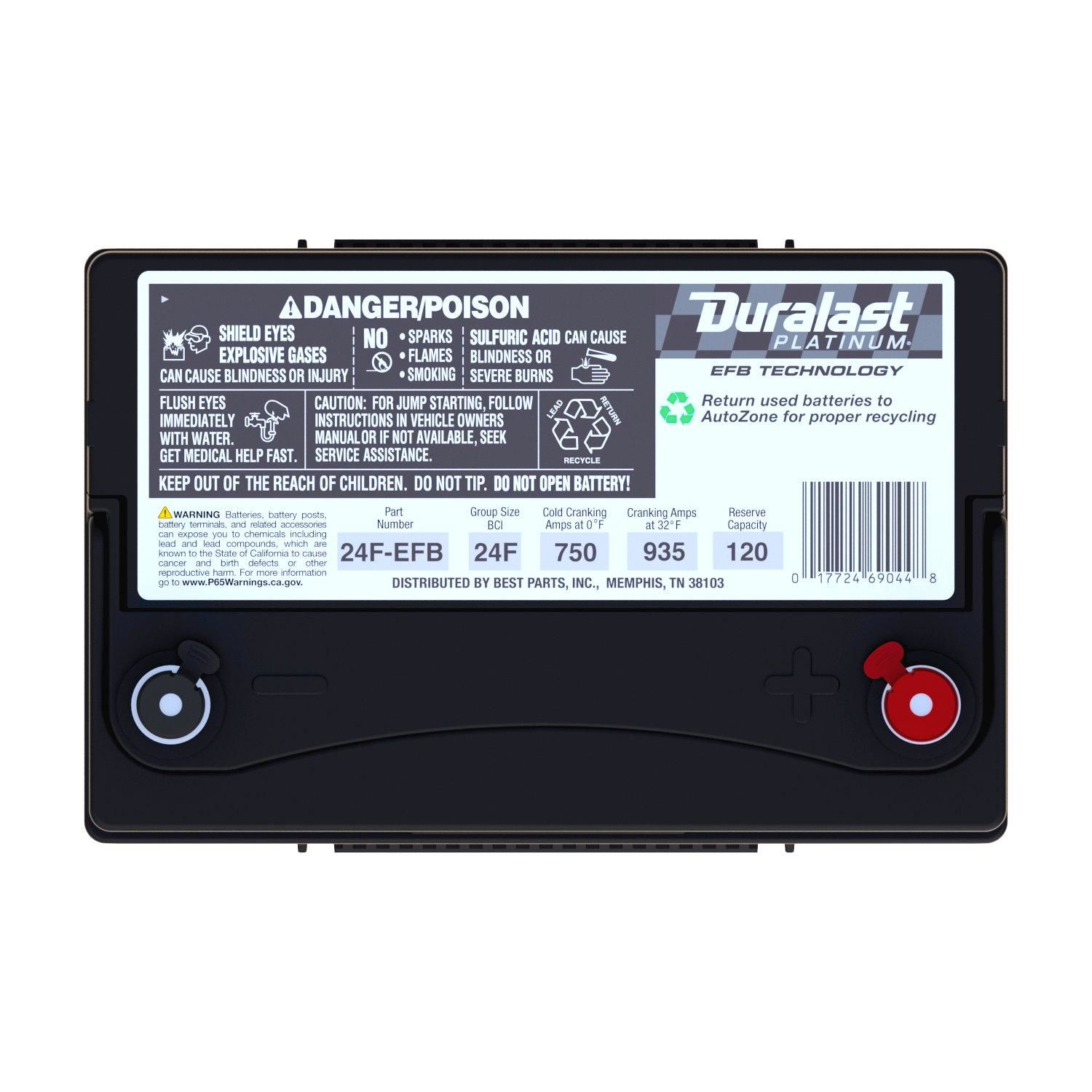 Duralast Platinum Group Size 24F EFB Battery 24F-EFB