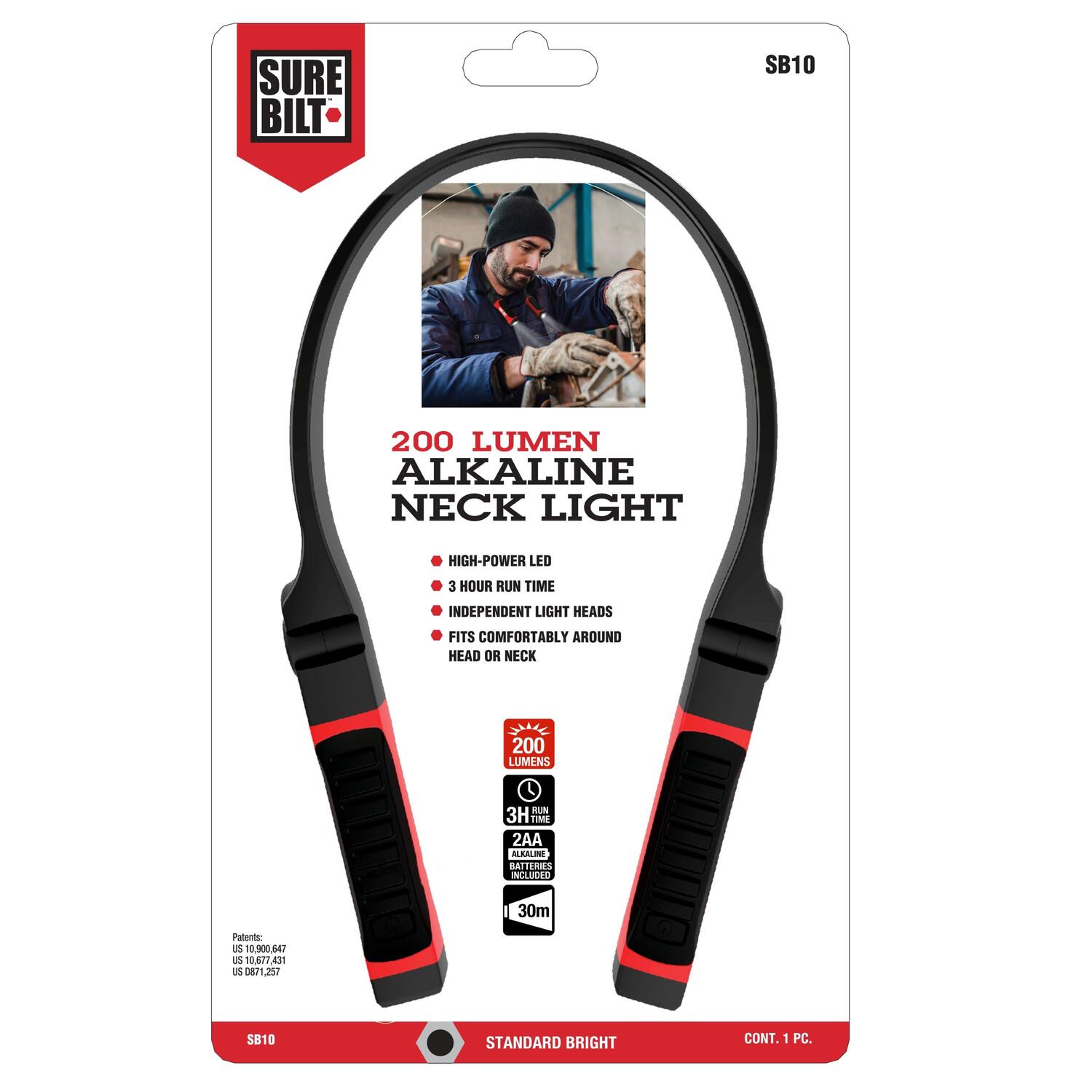 SureBilt 200 Lumens LED Neck Light with 2 x AA Batteries