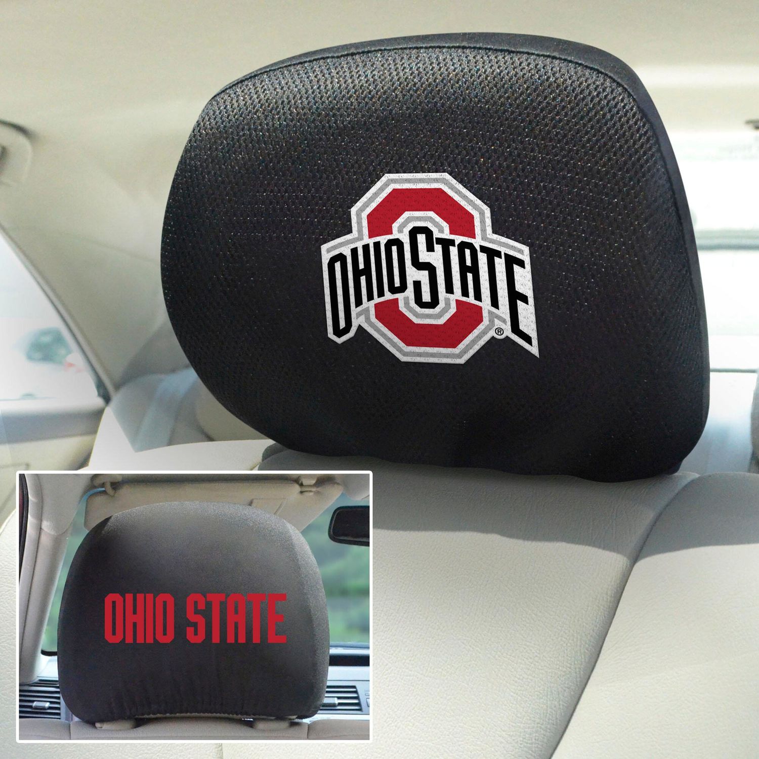 FANMATS Ohio State Head Rest Cover 2 Piece
