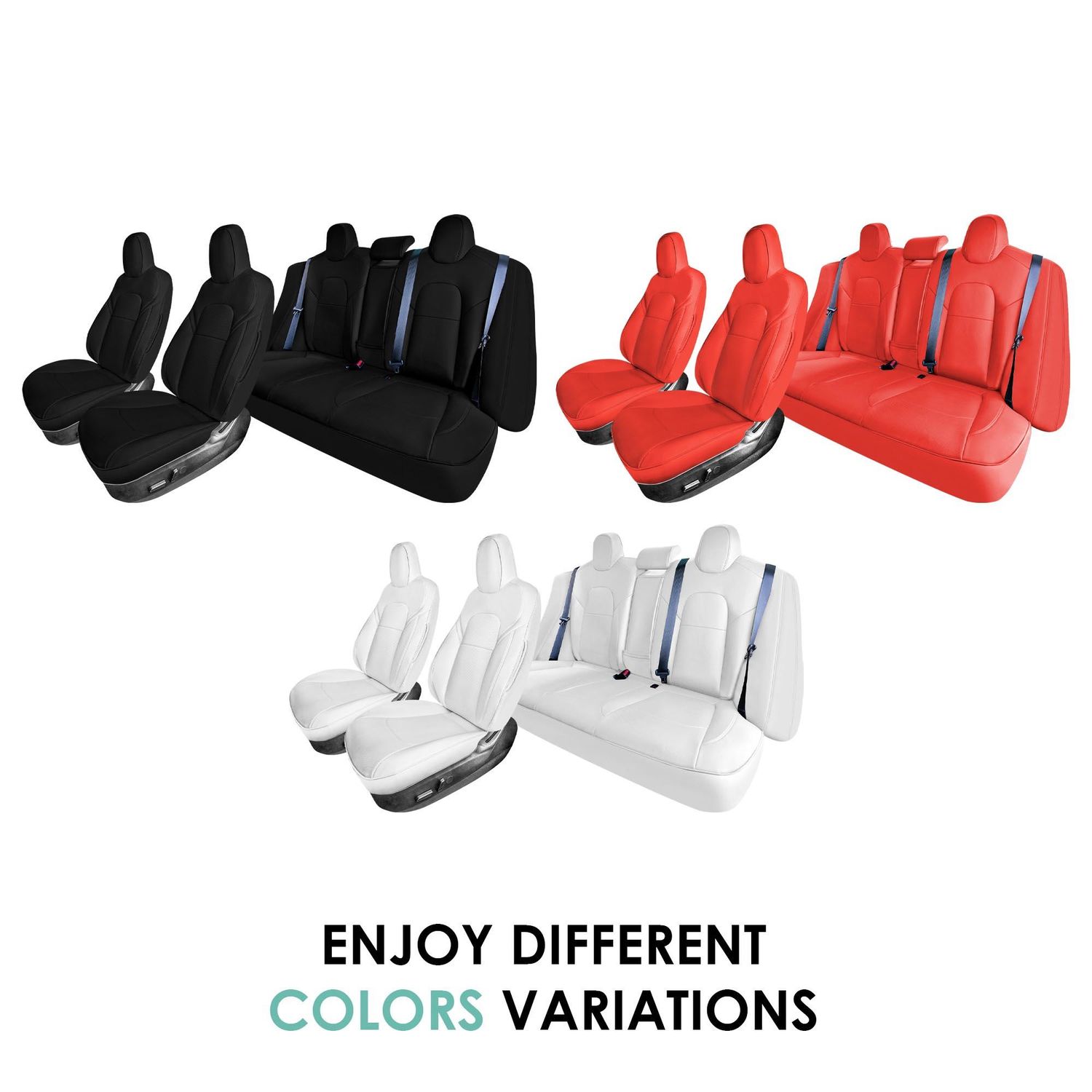 FH Group FH Group White Faux Leather Seat Cover Set
