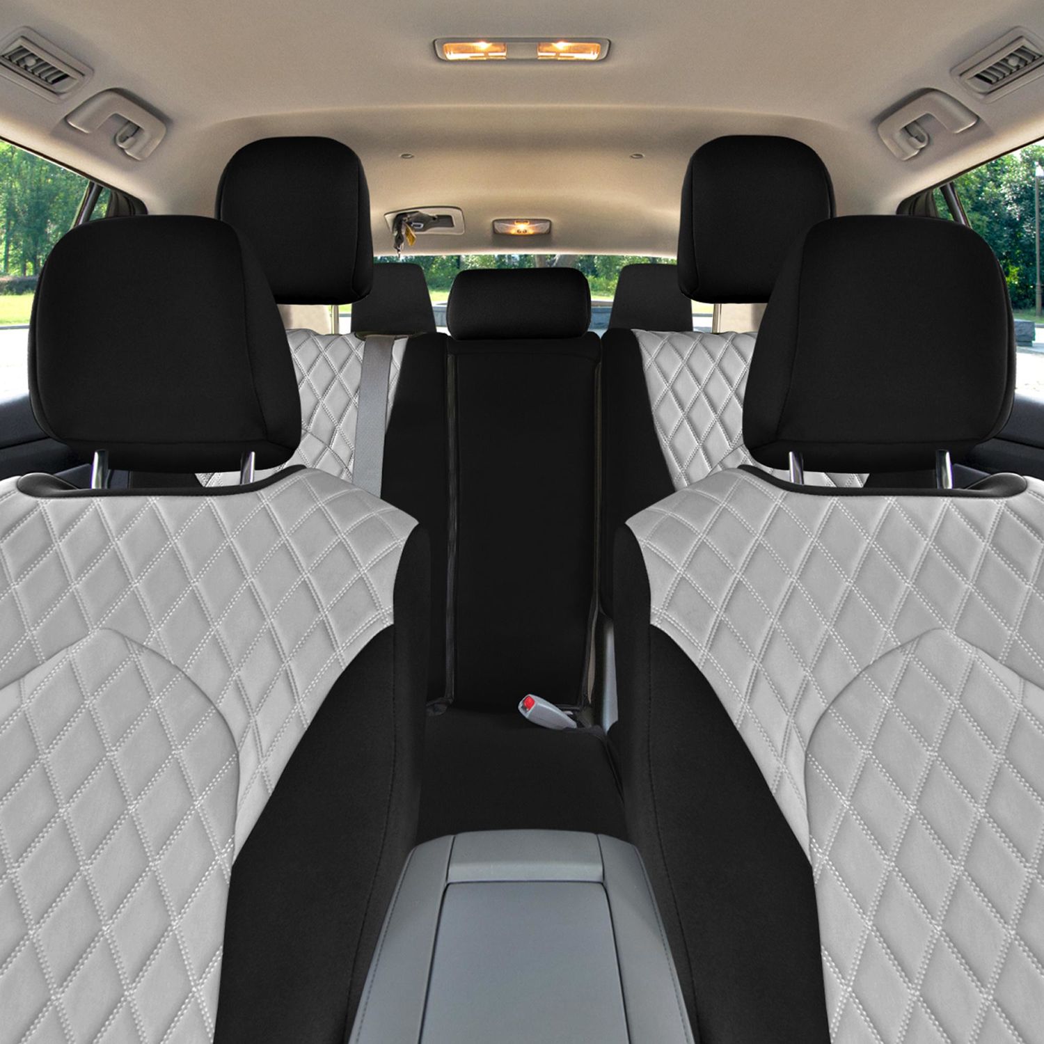 FH Group Gray Neoprene Full Seat Cover Set