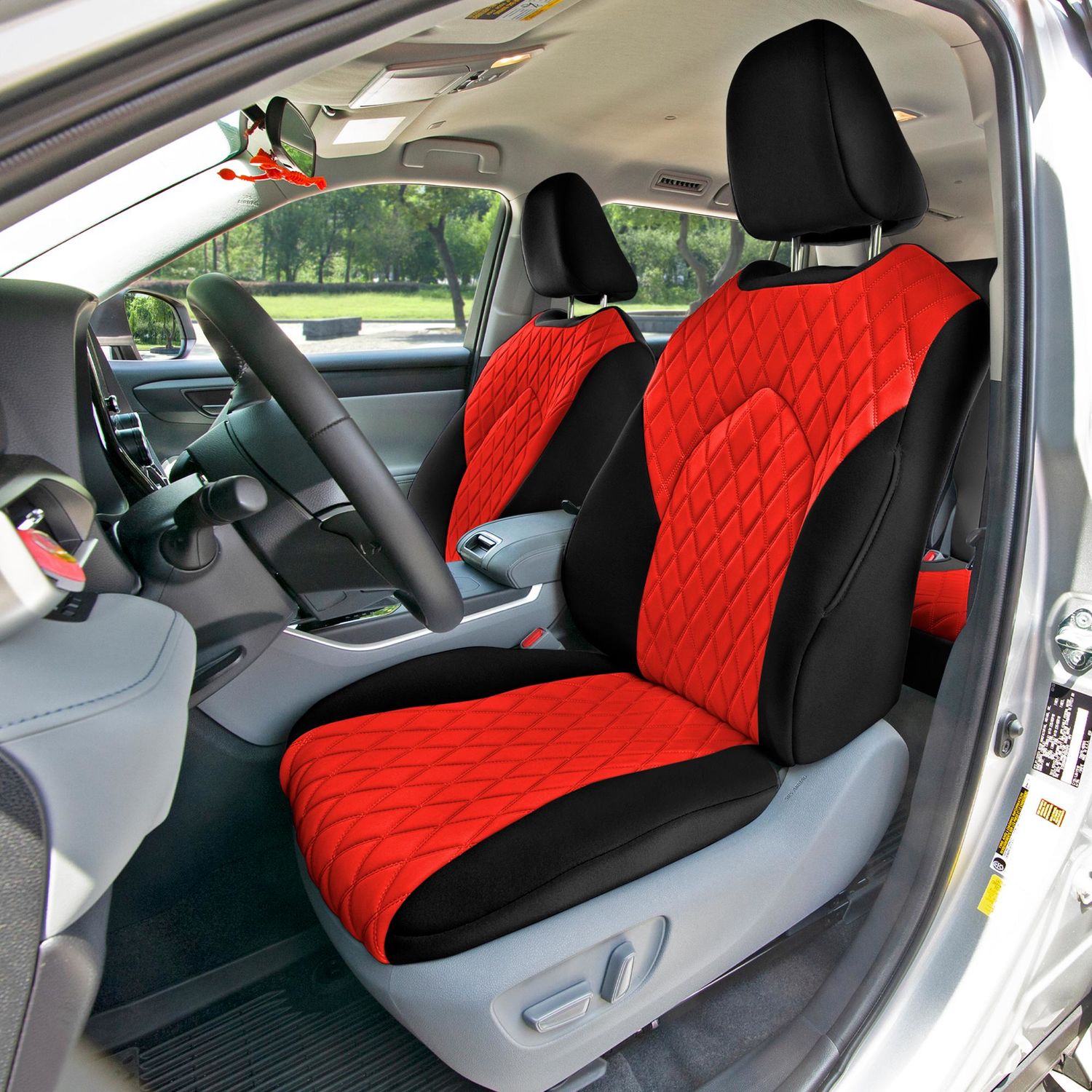 FH Group Red Neoprene Front Seat Cover Set