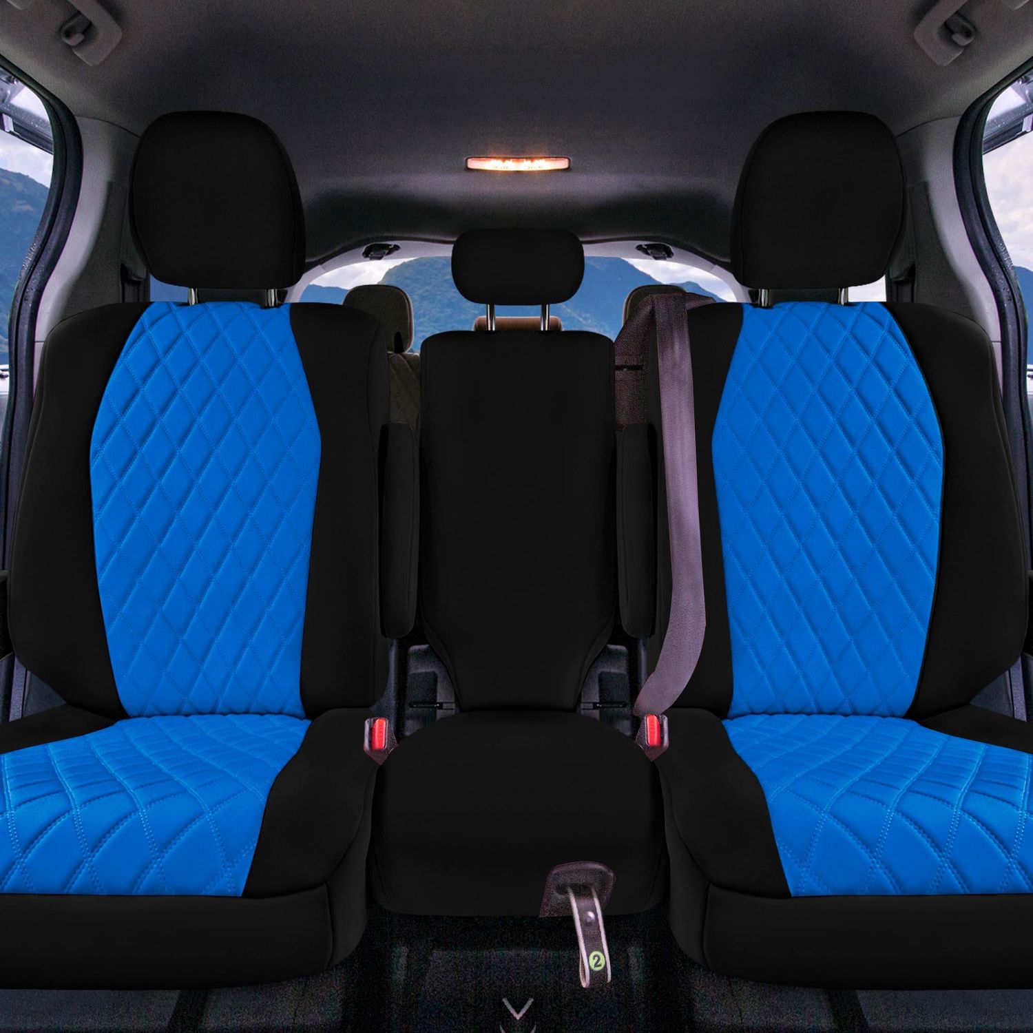 FH Group Blue Neoprene Row Set Seat Cover