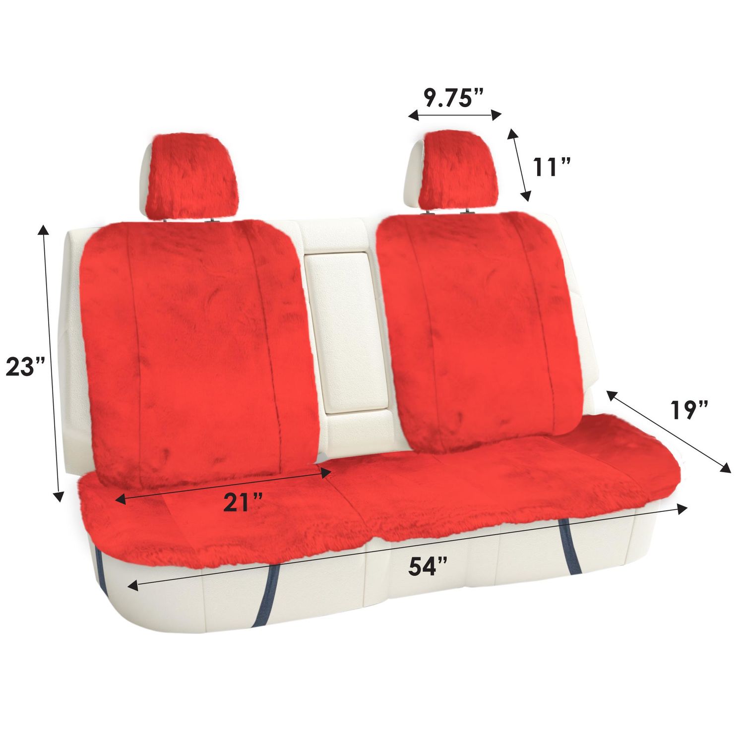 Red fur seat covers store