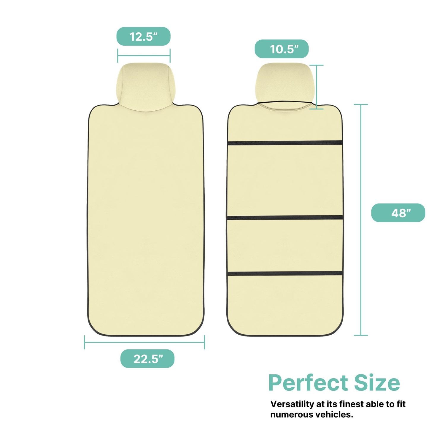 FH Group FH Group Beige Faux Leather Seat Cover Set