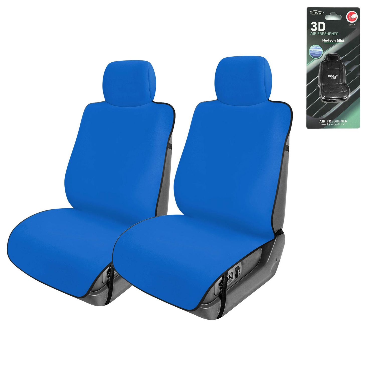 FH Group Blue Leather Seat Cover Set