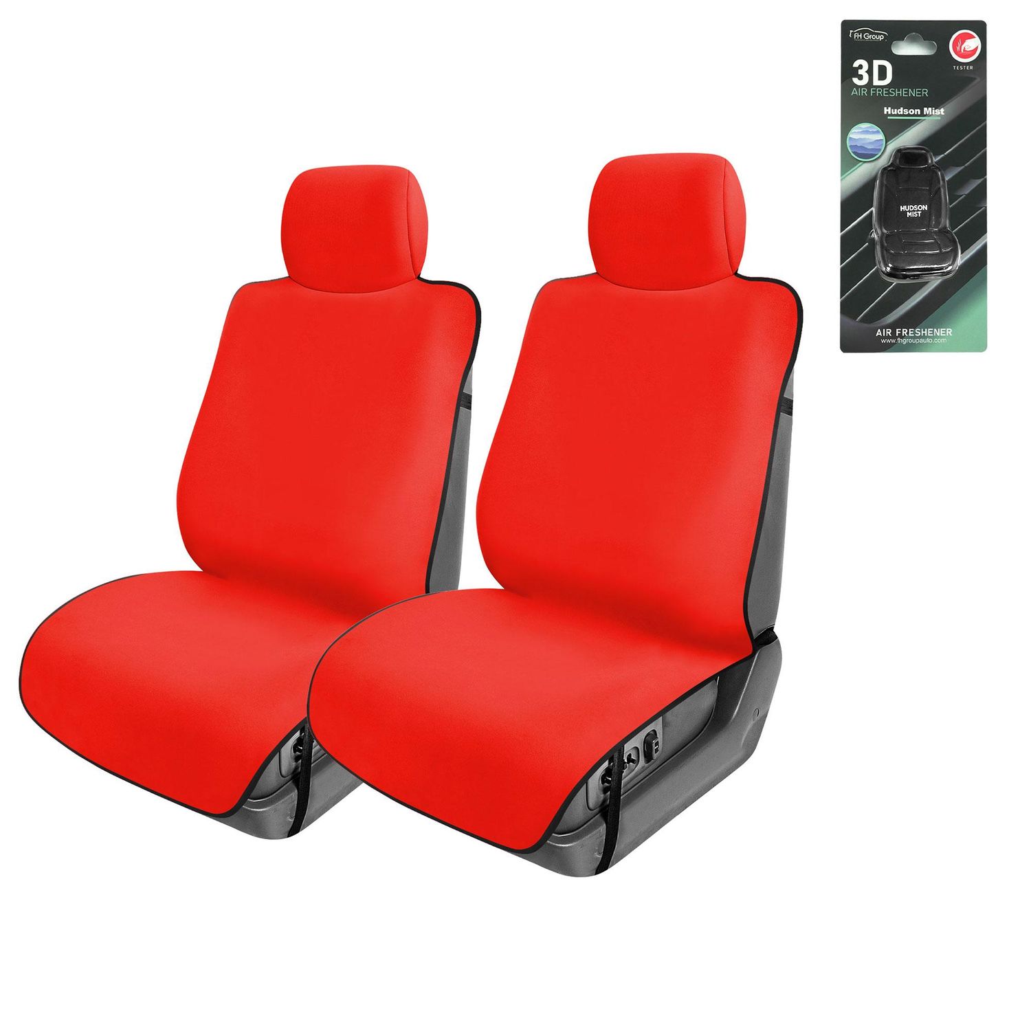 FH Group Red Leather Seat Cover Set