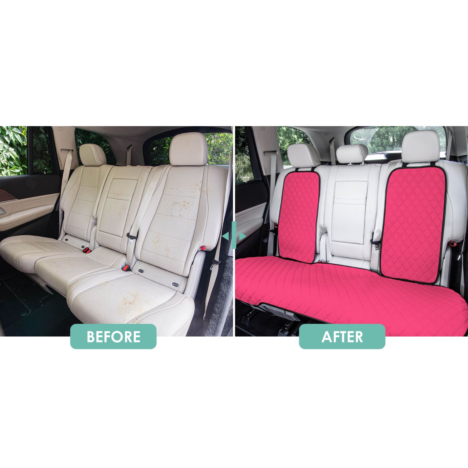 FH Group Pink Diamond Stitched Rear Set Car Seat Protector at AutoZone