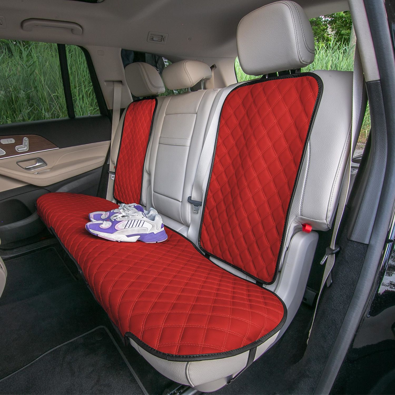 FH Group Faux Leather Rear Seat Protector Set