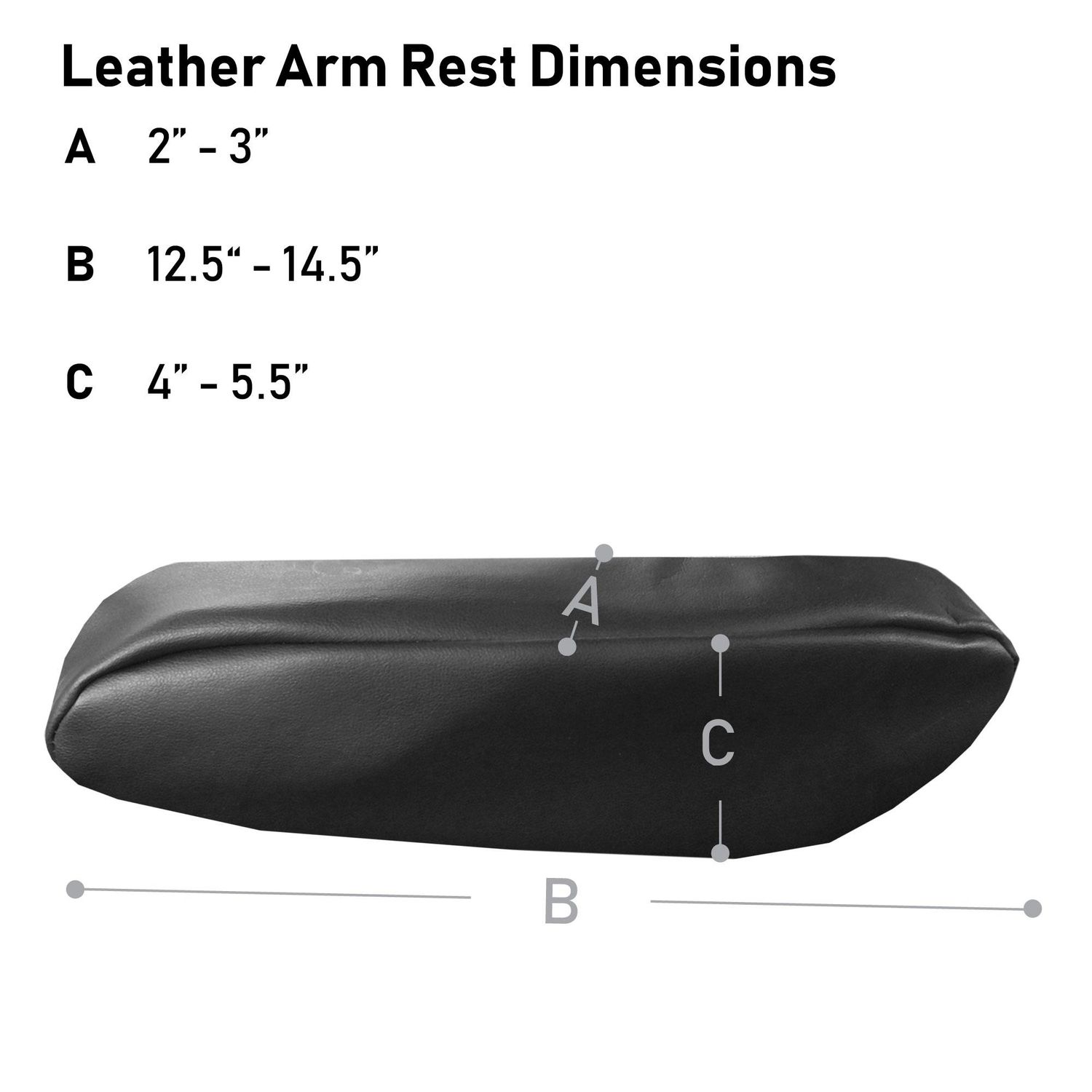 FH Group Black Soft Fabric Arm Rest Covers Set 3 Piece