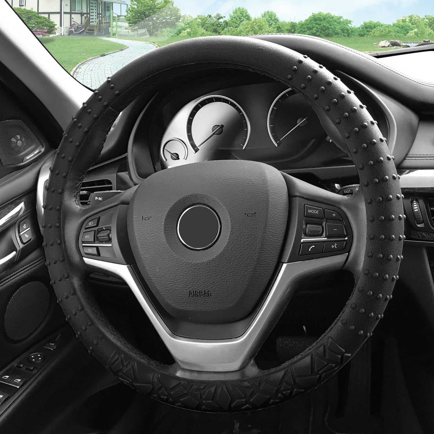 FH Group Black Non Slip Textured Silicone Steering Wheel Cover at AutoZone