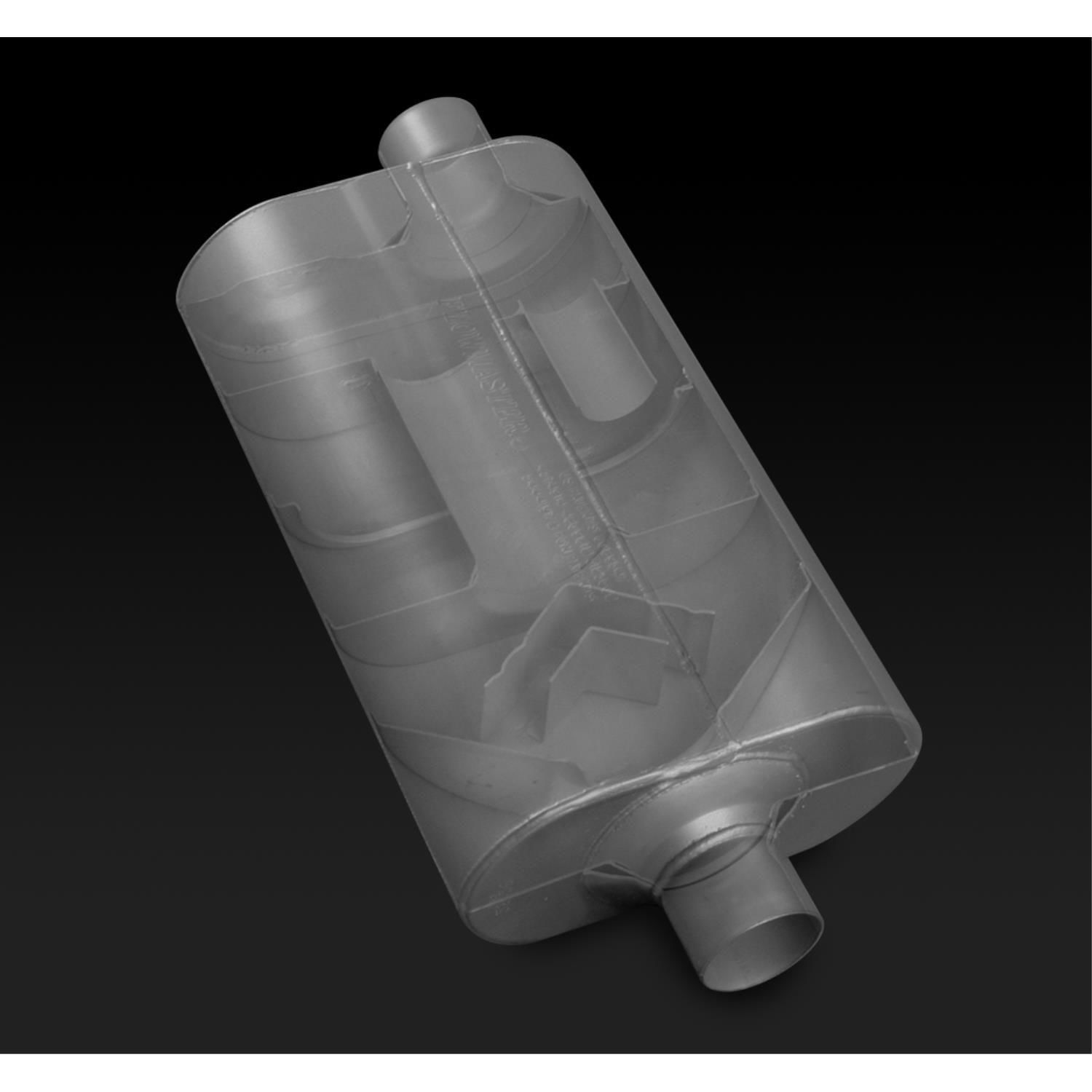 Flowmaster Super 50 Series 3in Center Inlet x 2 1/2in Dual Outlet Muffler