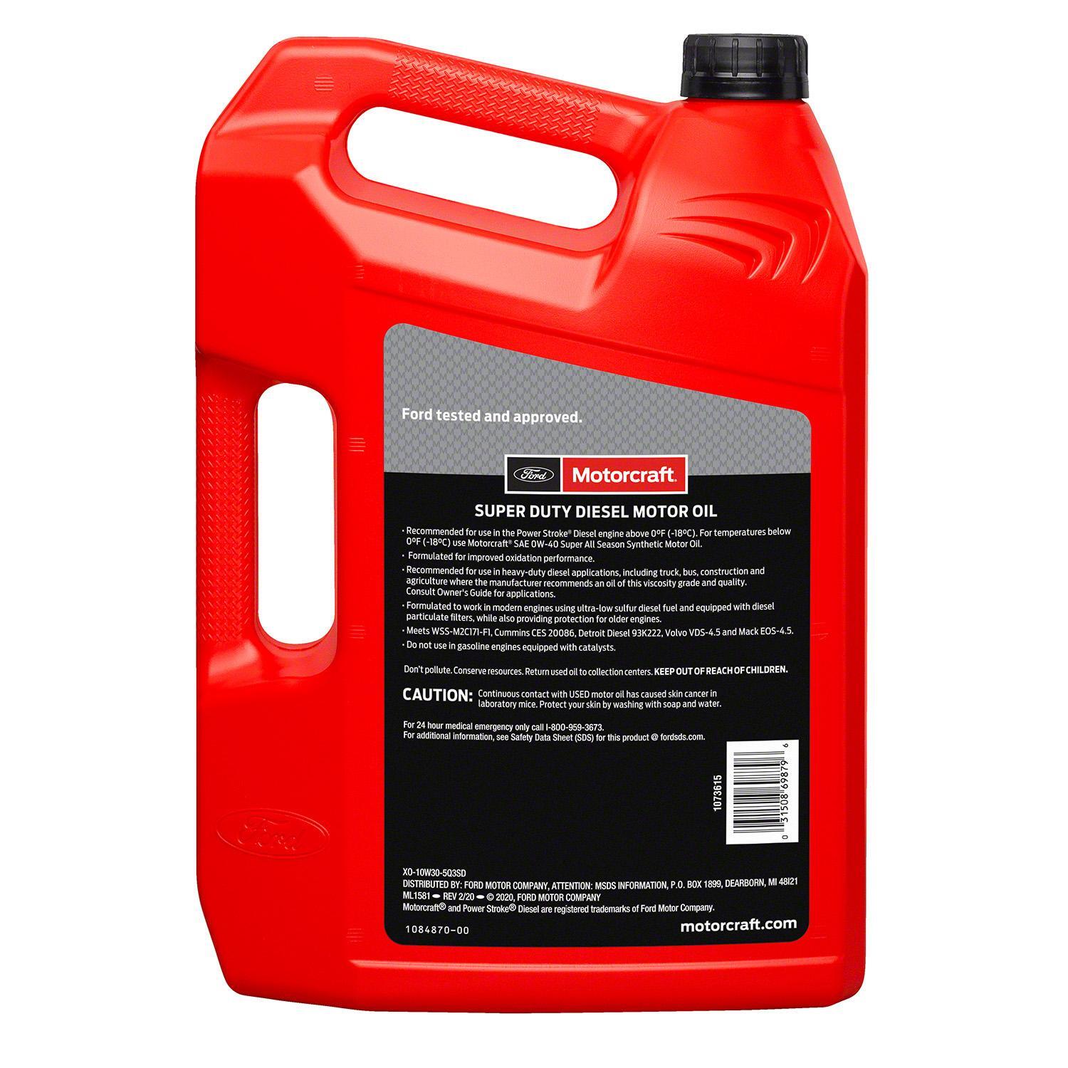 Motorcraft Diesel Conventional Engine Oil 10W-30 5 Quart