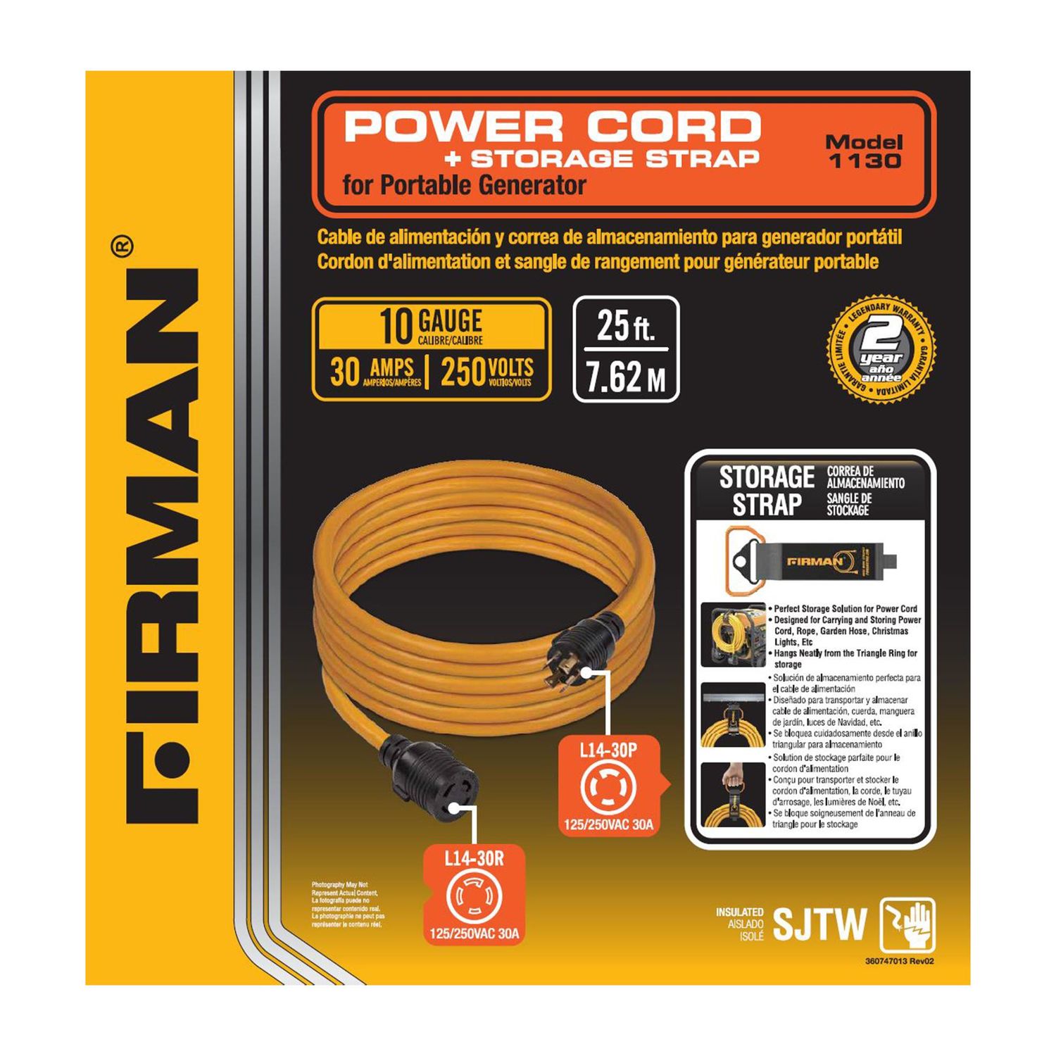 Firman Power Equipment 7,500 Watts L14-30P to L14-30 25ft 10 AWG ...