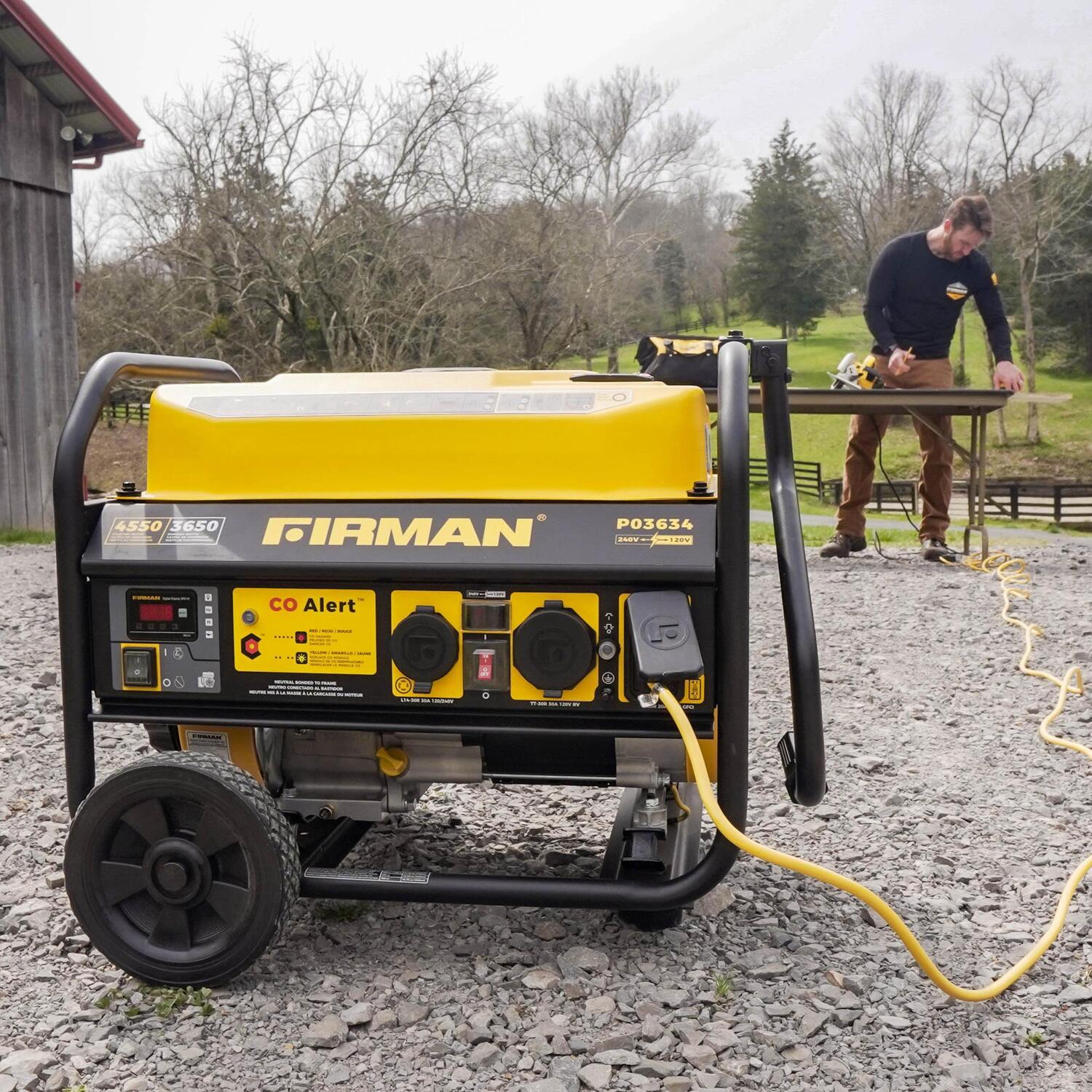 Firman Power Equipment 4,550/3,650 Watts Recoil Start 120/240 Volt ...