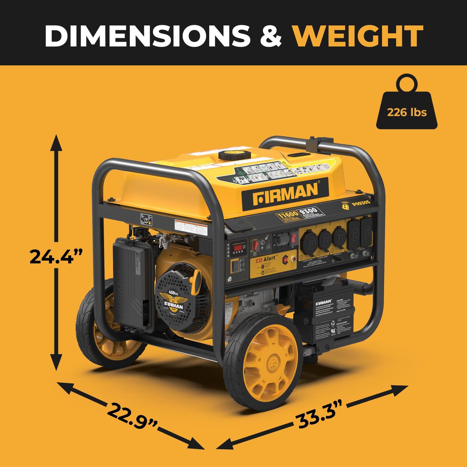 Firman Power Equipment 11,600/9,300 Watts Remote Start Adapter CO Alert ...