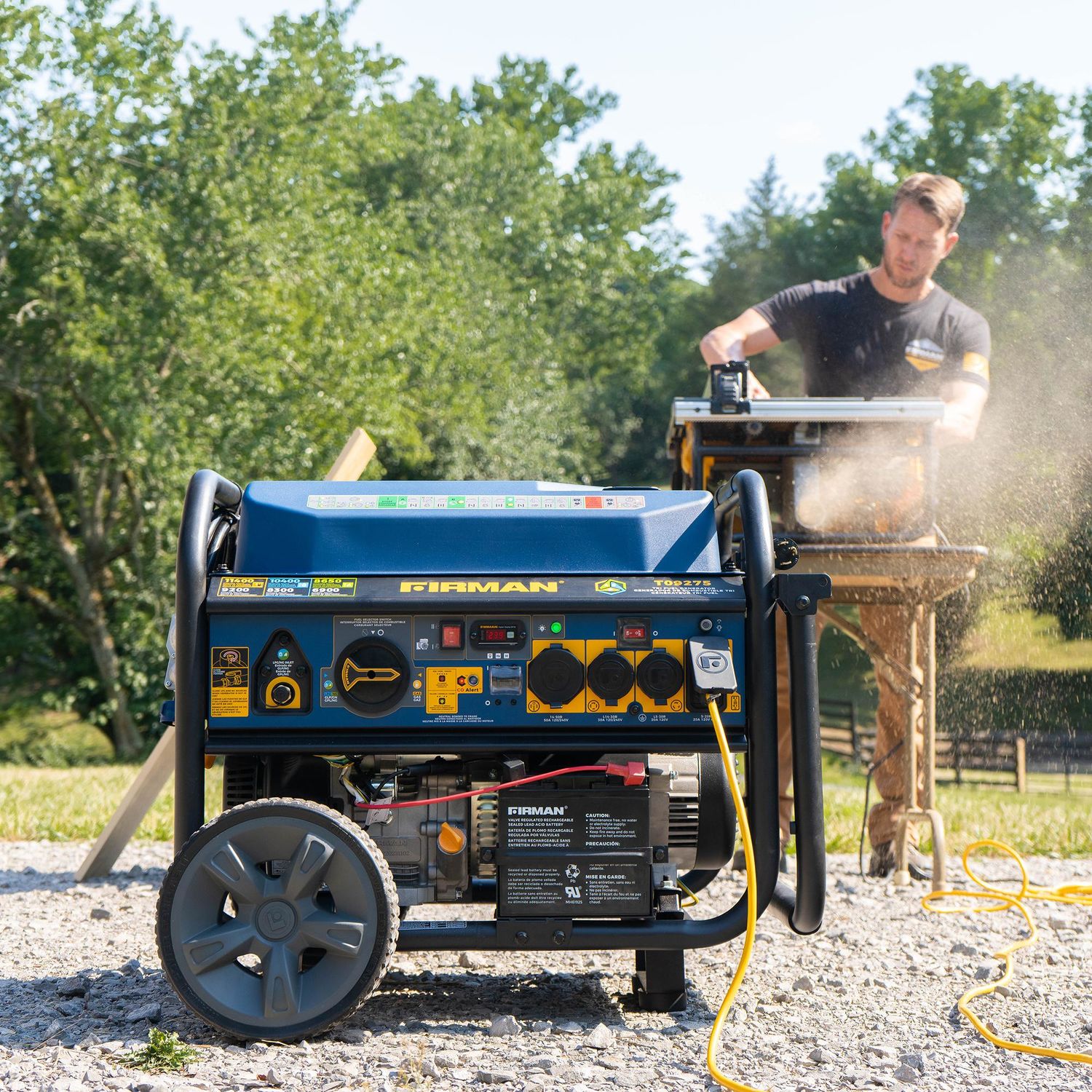 Firman Power Equipment Tri Fuel Portable Generator 11400/9200W Electric ...