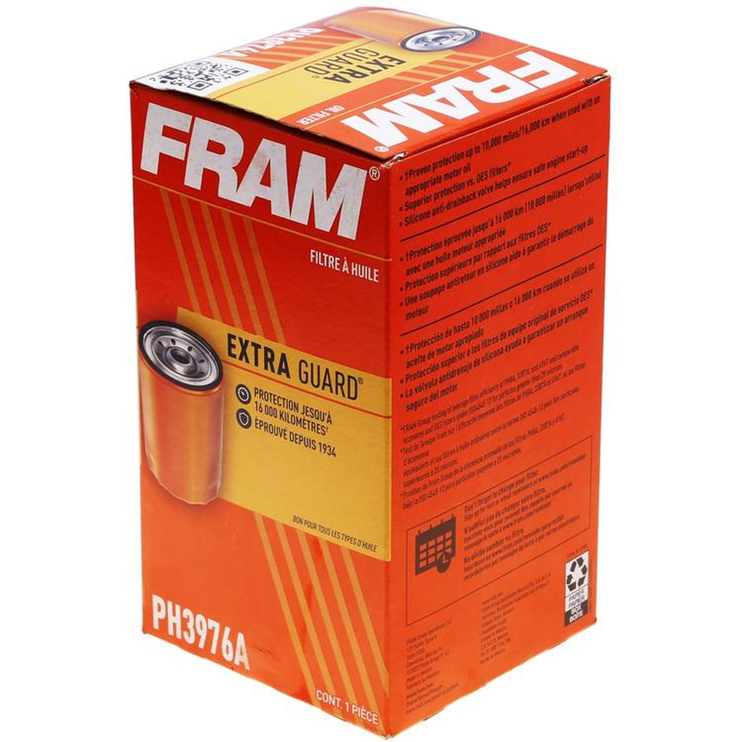 FRAM Extra Guard Spin-On Canister Engine Oil Filter PH3976A