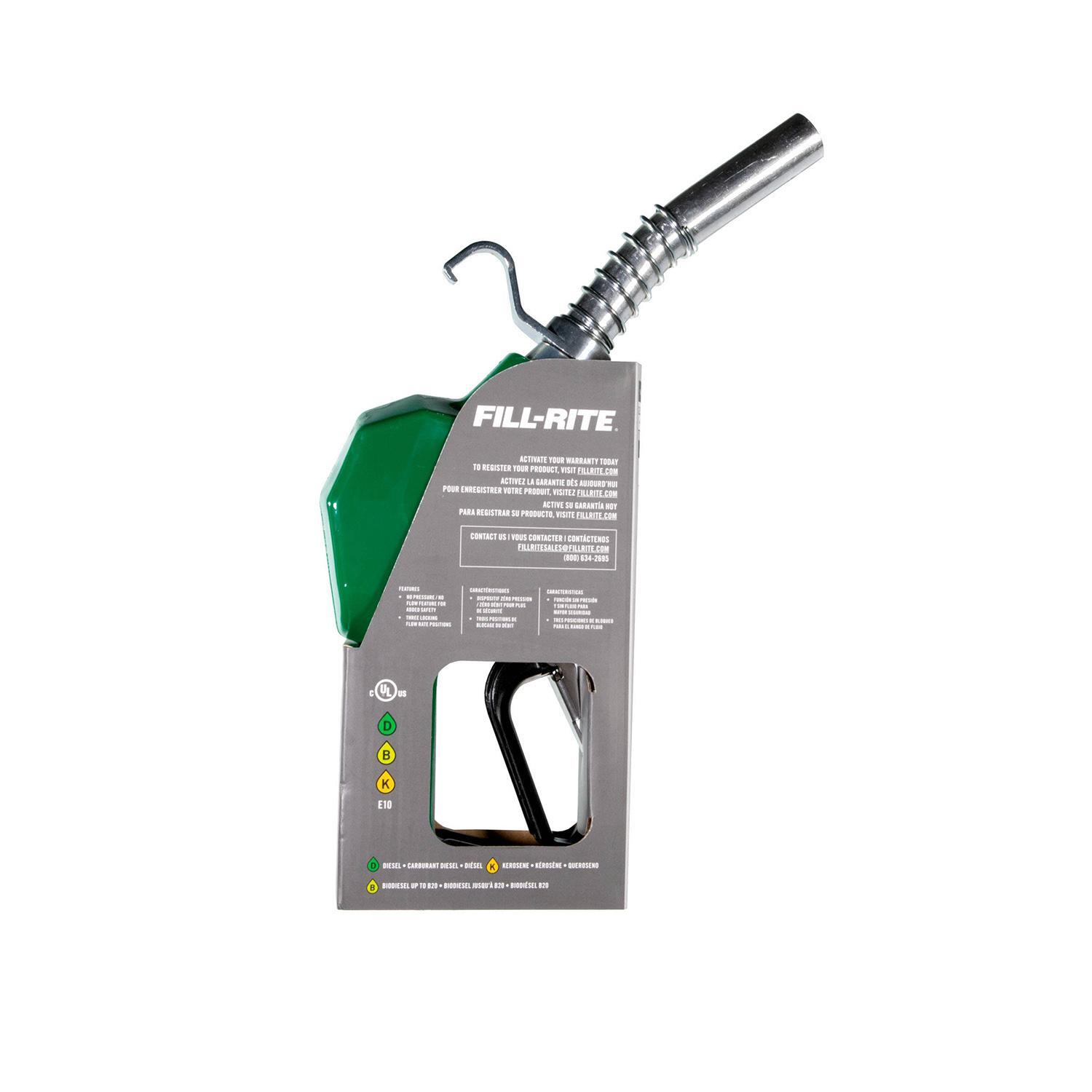 Fill-Rite Green, 3/4in Automatic Spout Nozzle, for Diesel, 14.5 Gallon ...