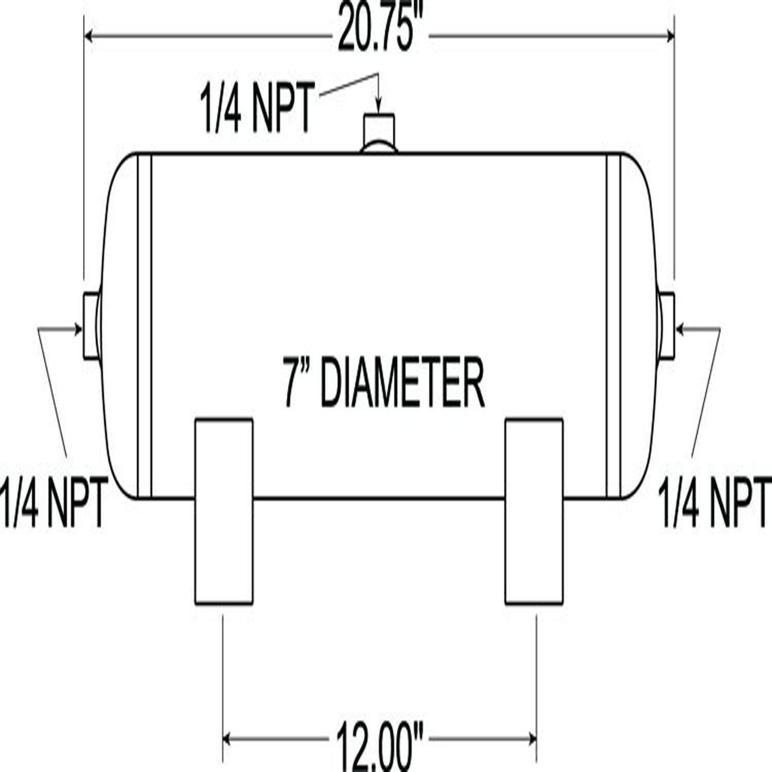 Firestone Ride-Rite 3 Gallon Capacity Black Air Tank without Handle
