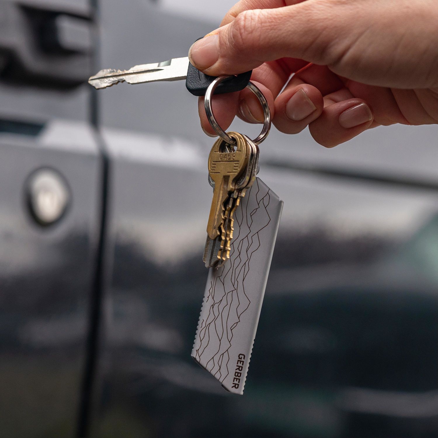 Gerber Knives Ripstop I Silver Plain Edge Drop Point, EAB Mini Hills ...