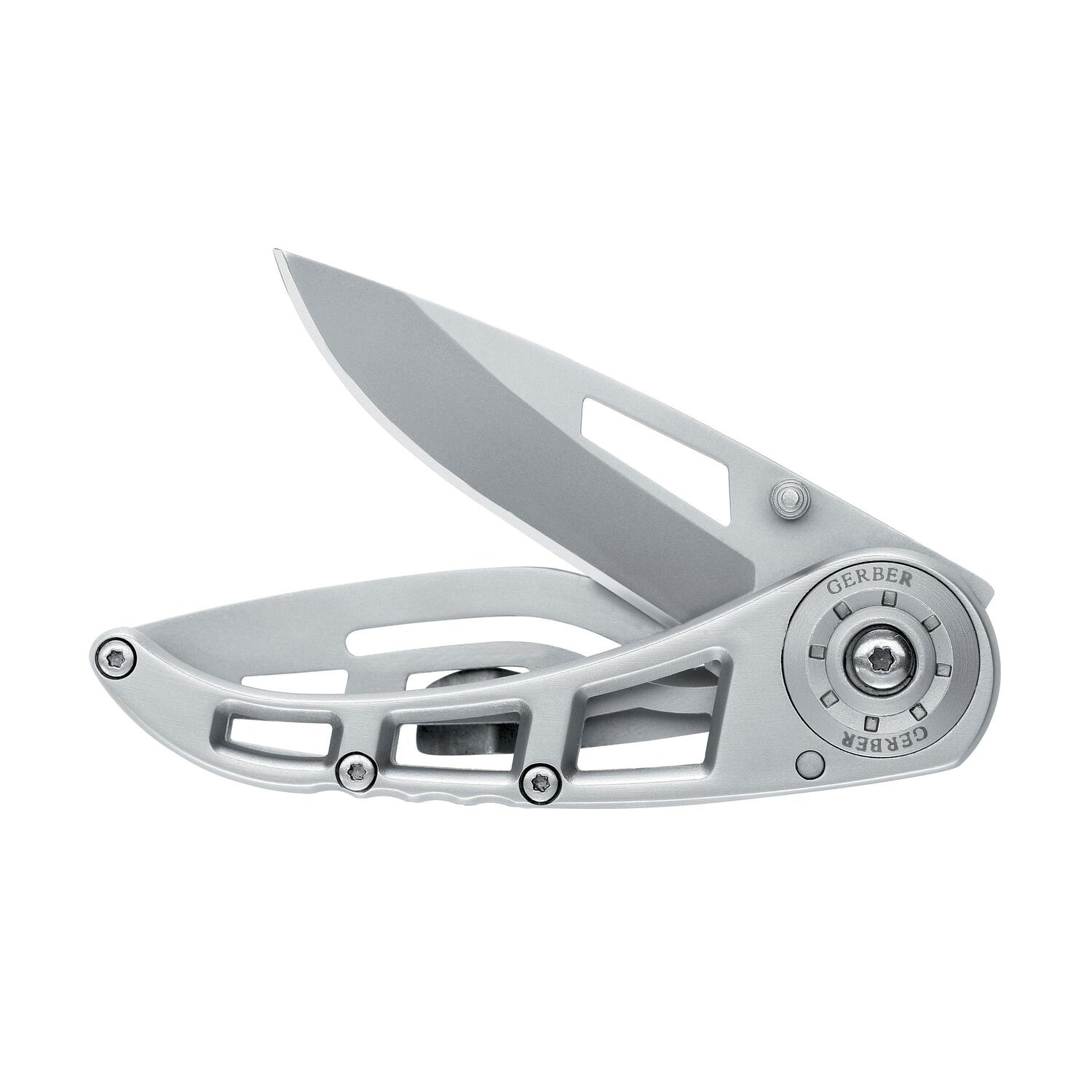 Gerber Knives Ripstop I Silver Plain Edge Drop Point, EAB Mini Hills ...