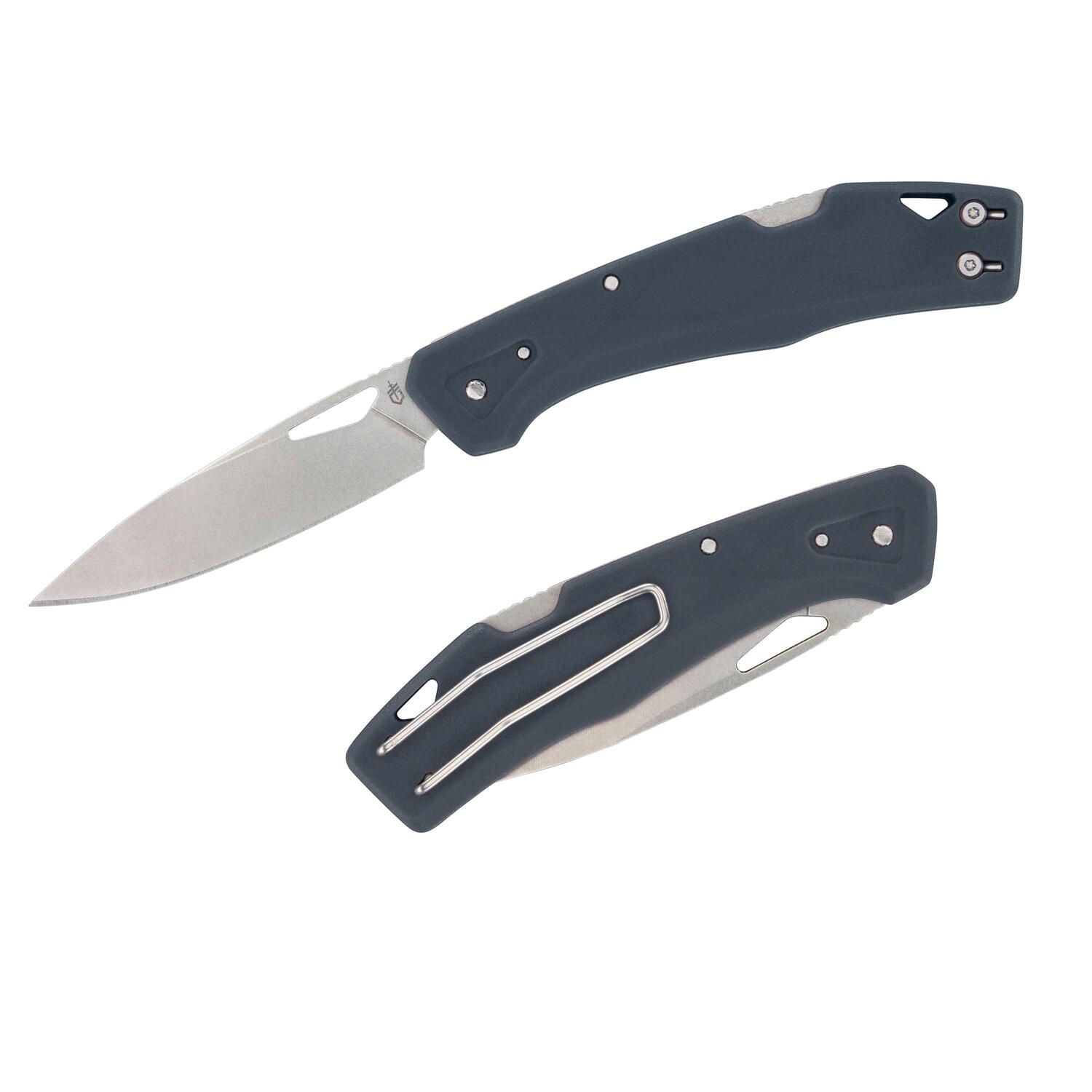 Gerber Knives LST Blue Stonewash Plain Edge Drop Point Folding Knife ...