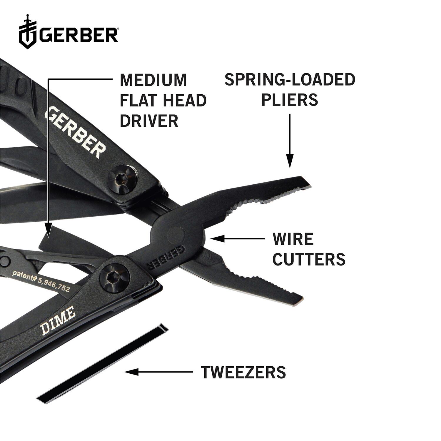 Gerber Knives Black Dime Needle Nose Multi-Tool