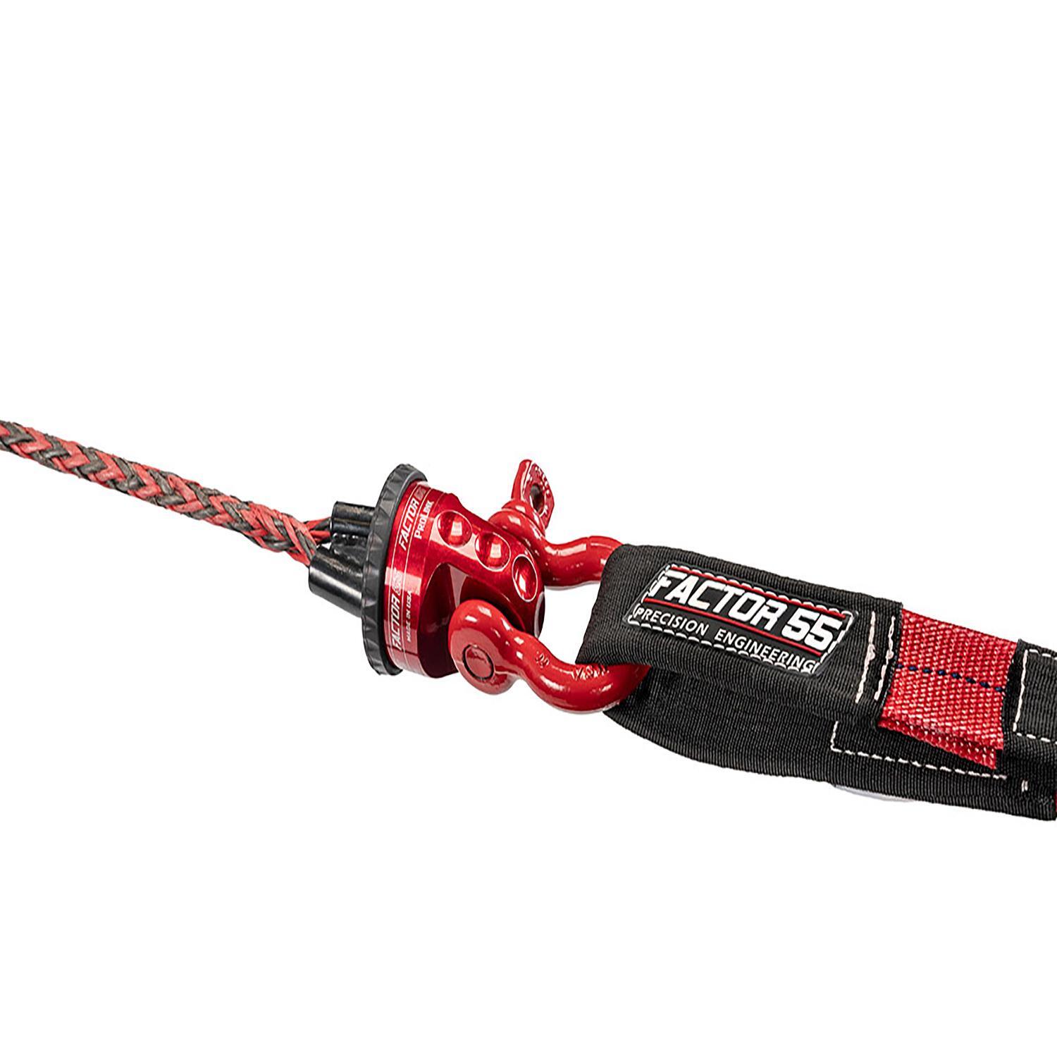 Factor 55 16,000lbs Red Aluminum 3/4in Shackles D-Rings Load Powder Coated