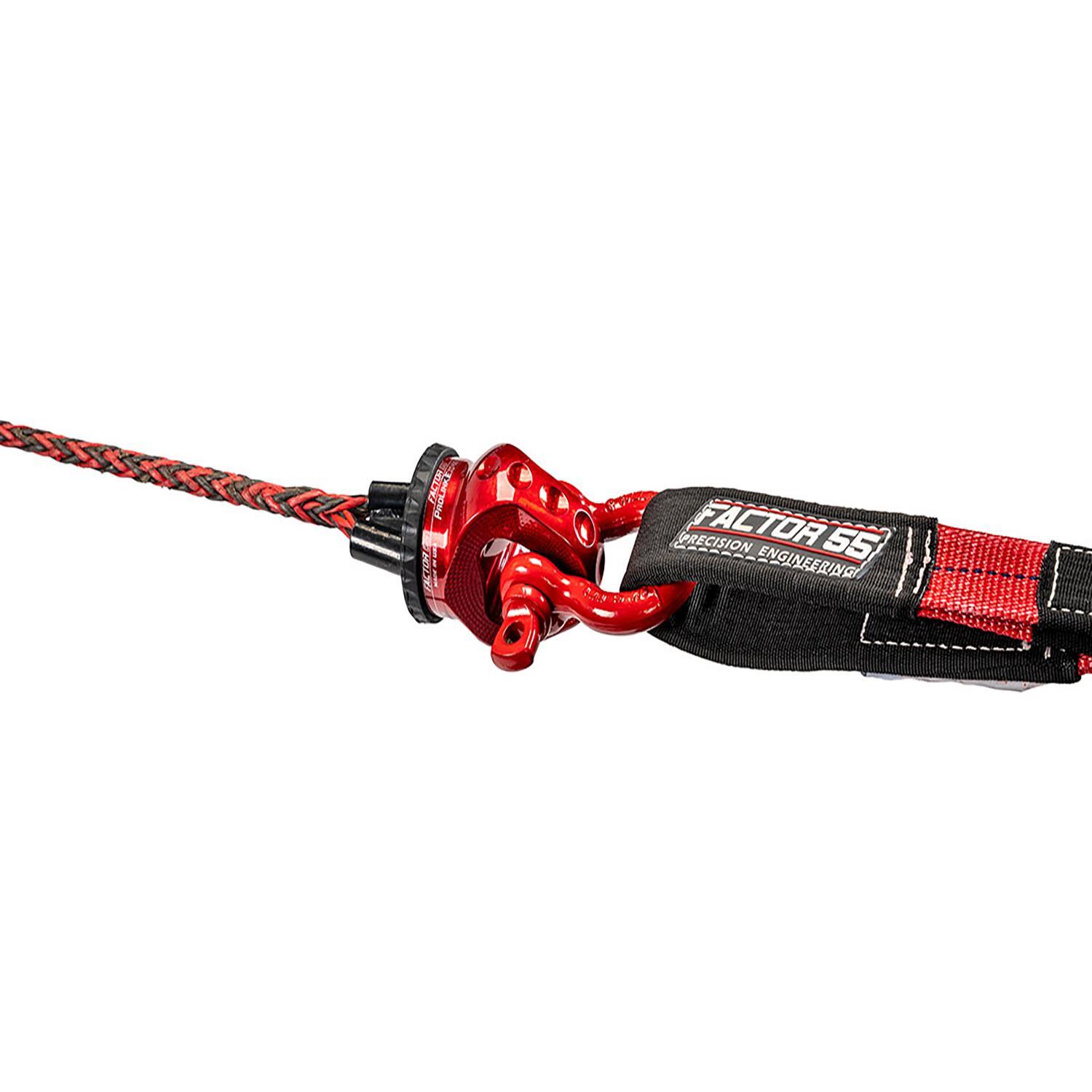 Factor 55 16,000lbs Red Aluminum 3/4in Shackles D-Rings Load Powder Coated