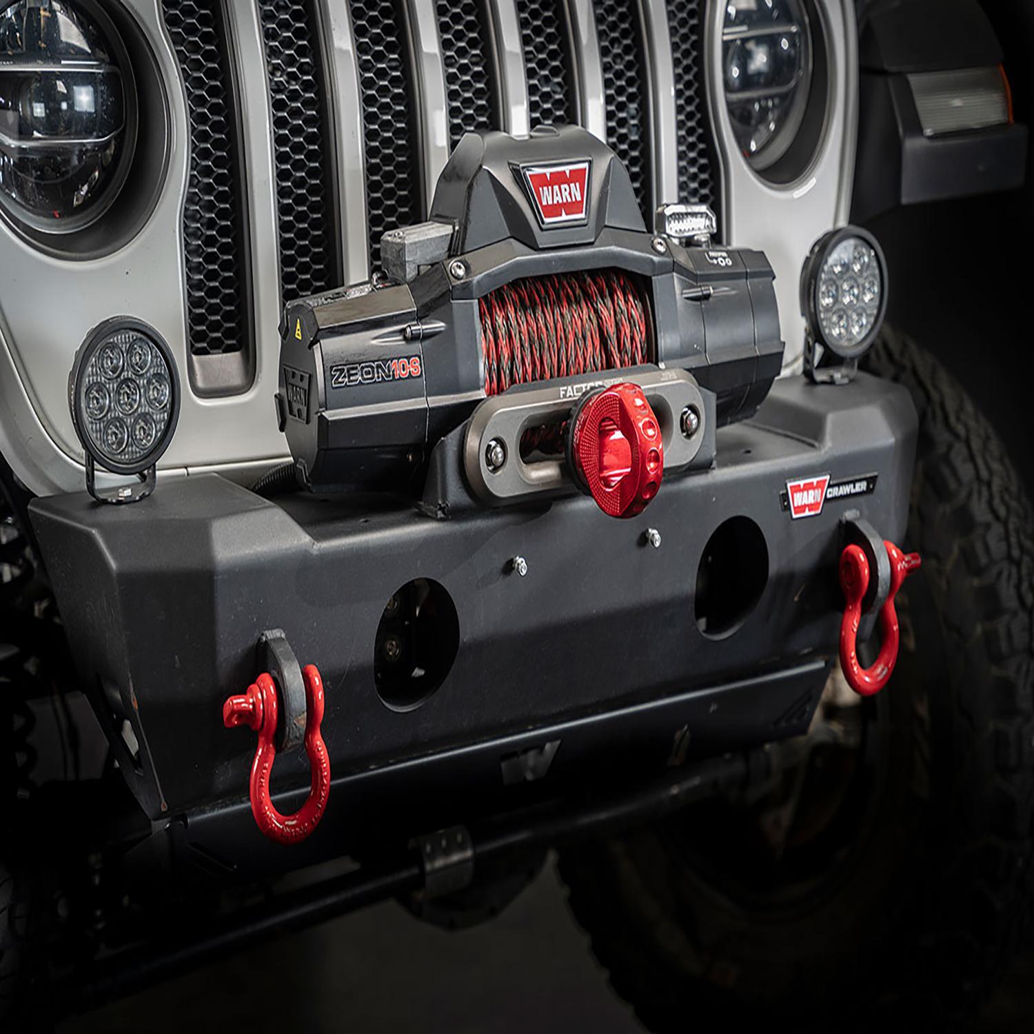 Factor 55 16,000lbs Red Aluminum 3/4in Shackles D-Rings Load Powder Coated