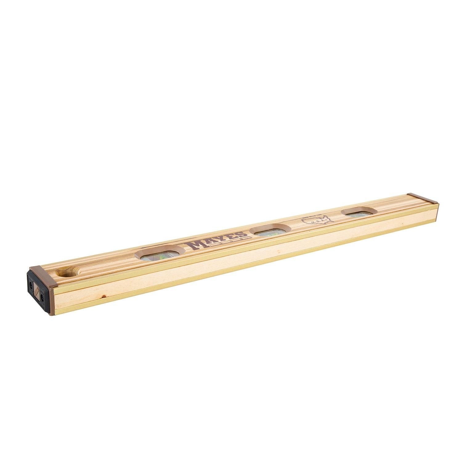 Mayes 24in Brass Bound Wood Laminated Level