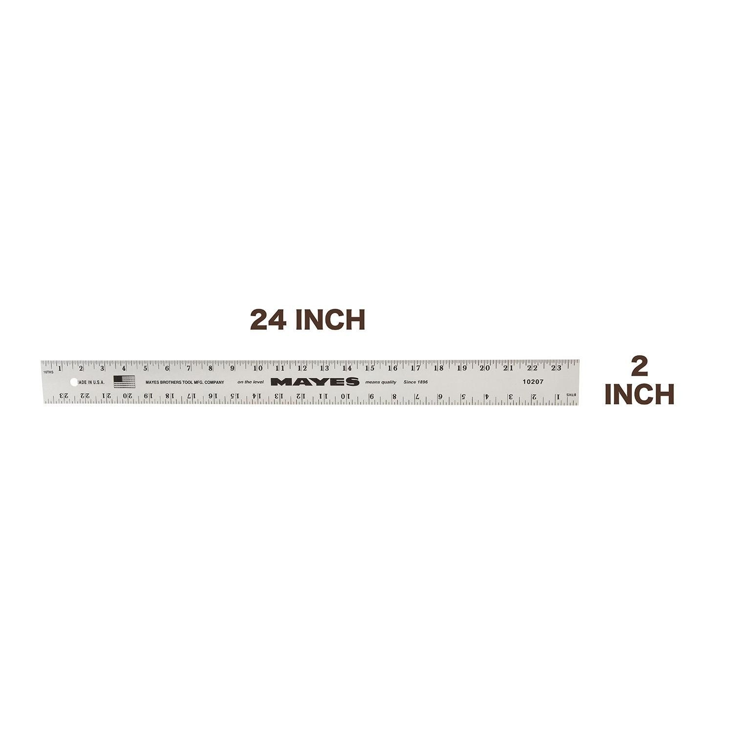Mayes 24in x 2in Straight Edge Aluminum Ruler