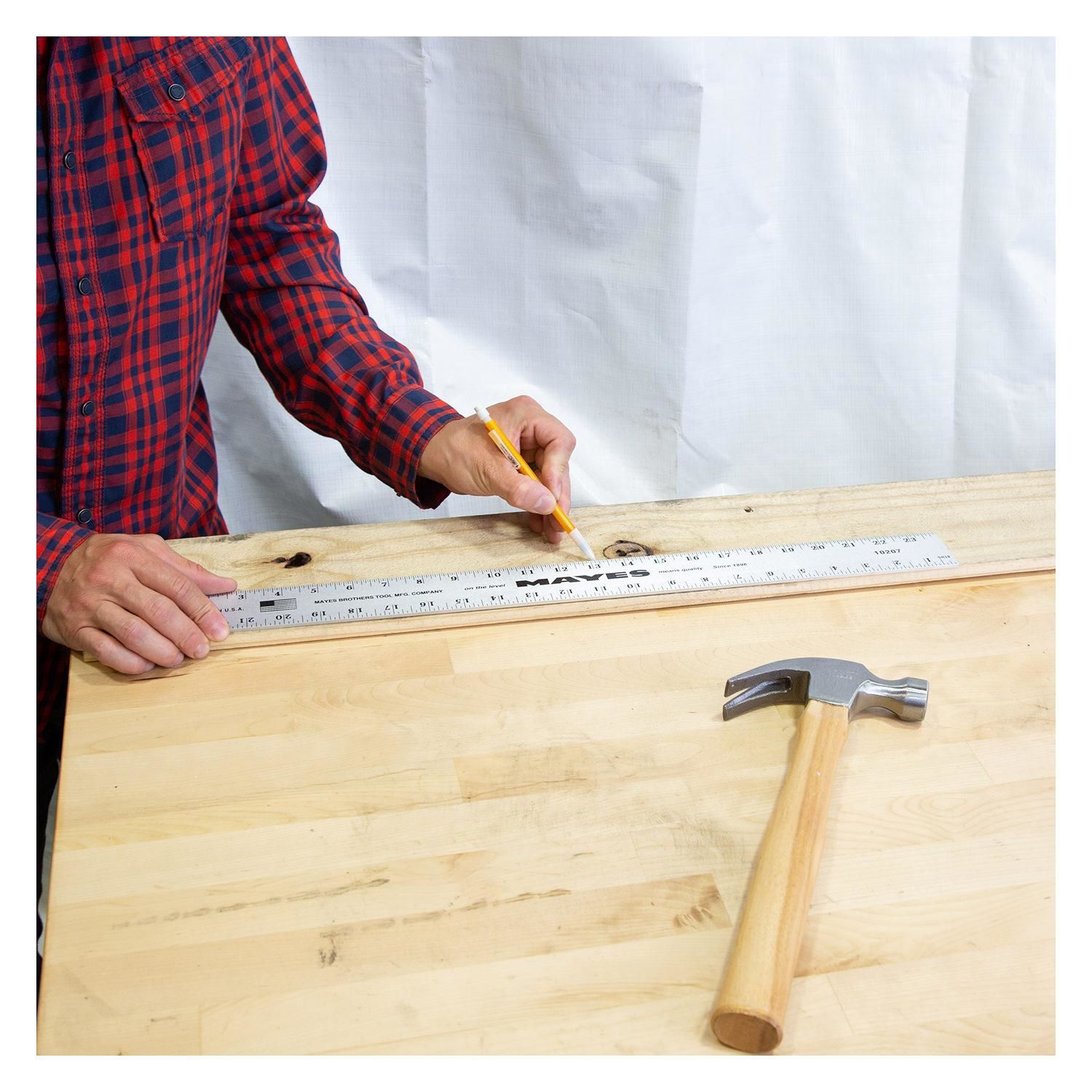 Mayes 24in x 2in Straight Edge Aluminum Ruler